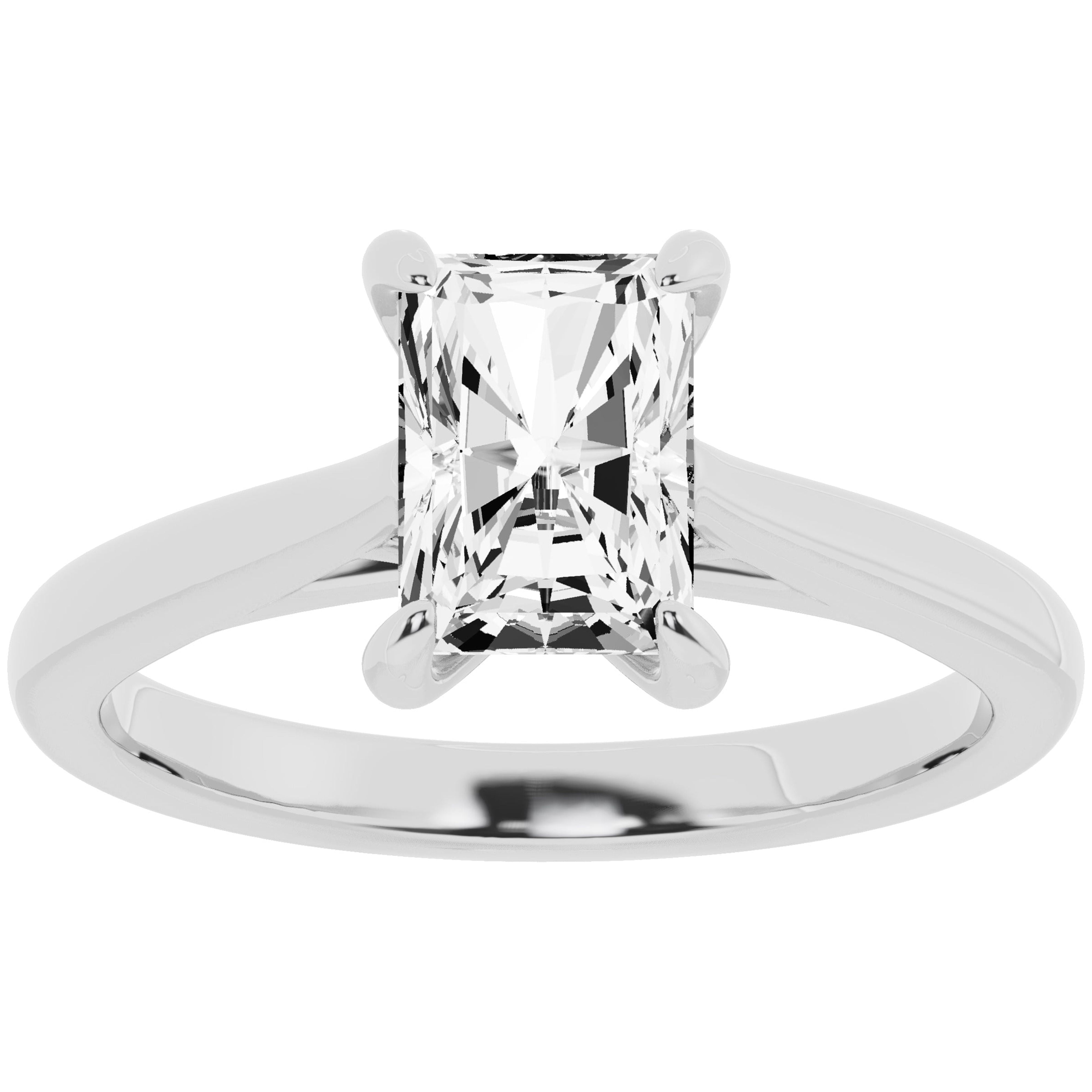 Unique Moments 1.50 Carat Solitaire 4-Prong Lab Grown Radiant Diamond ...