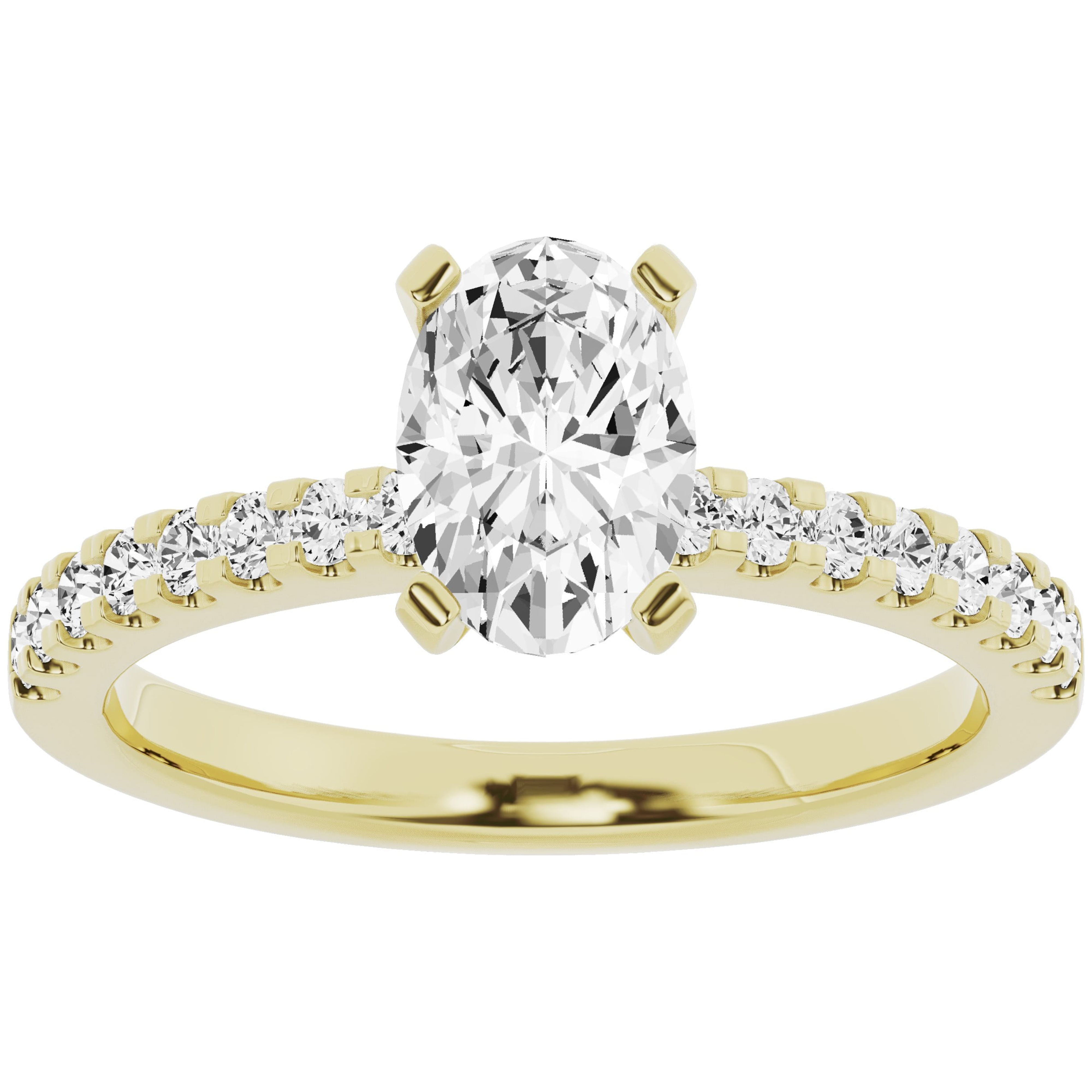 Unique Moments 1.50 Ct Diamond Solitaire With Accents Oval Engagement ...