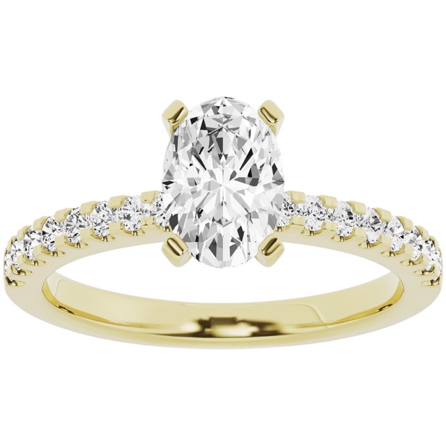 Unique Moments 1.50 Ct Diamond Solitaire With Accents Oval Engagement ...