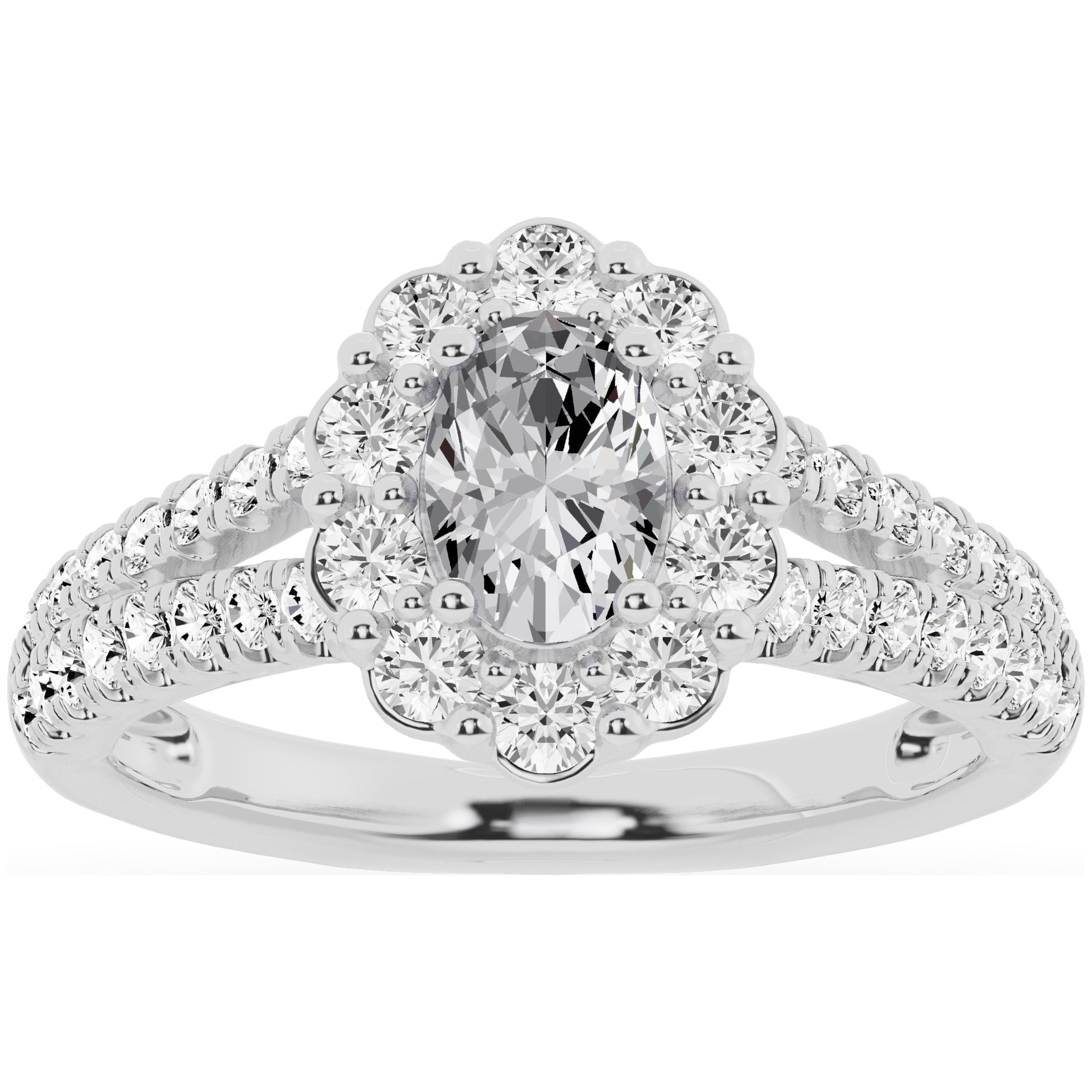 Unique Moments 1.50 ct Oval Lab-Grown Diamond Engagement Ring, 10k ...