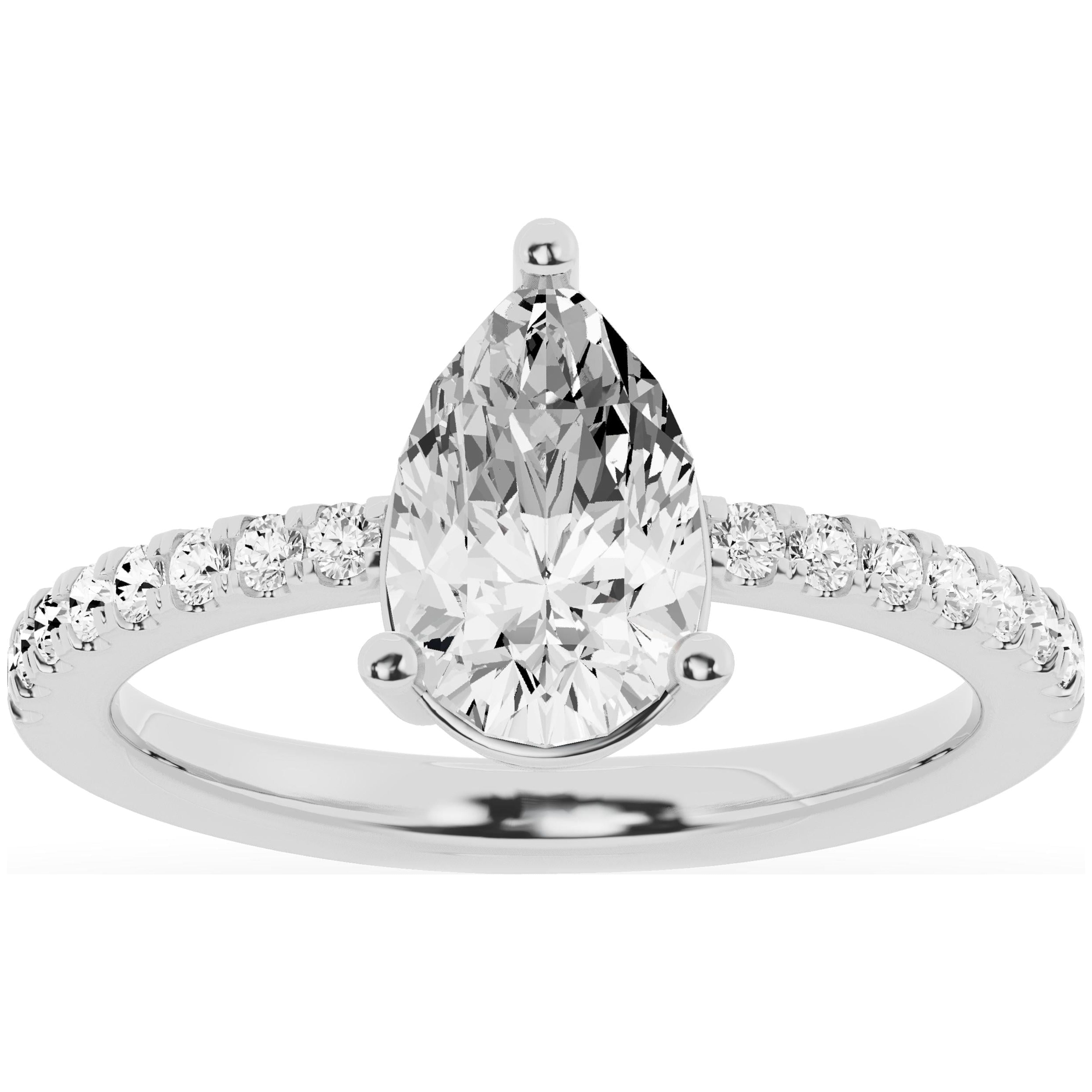 Unique Moments 1.5ct Lab Grown Pear Diamond Solitaire Engagement Ring ...