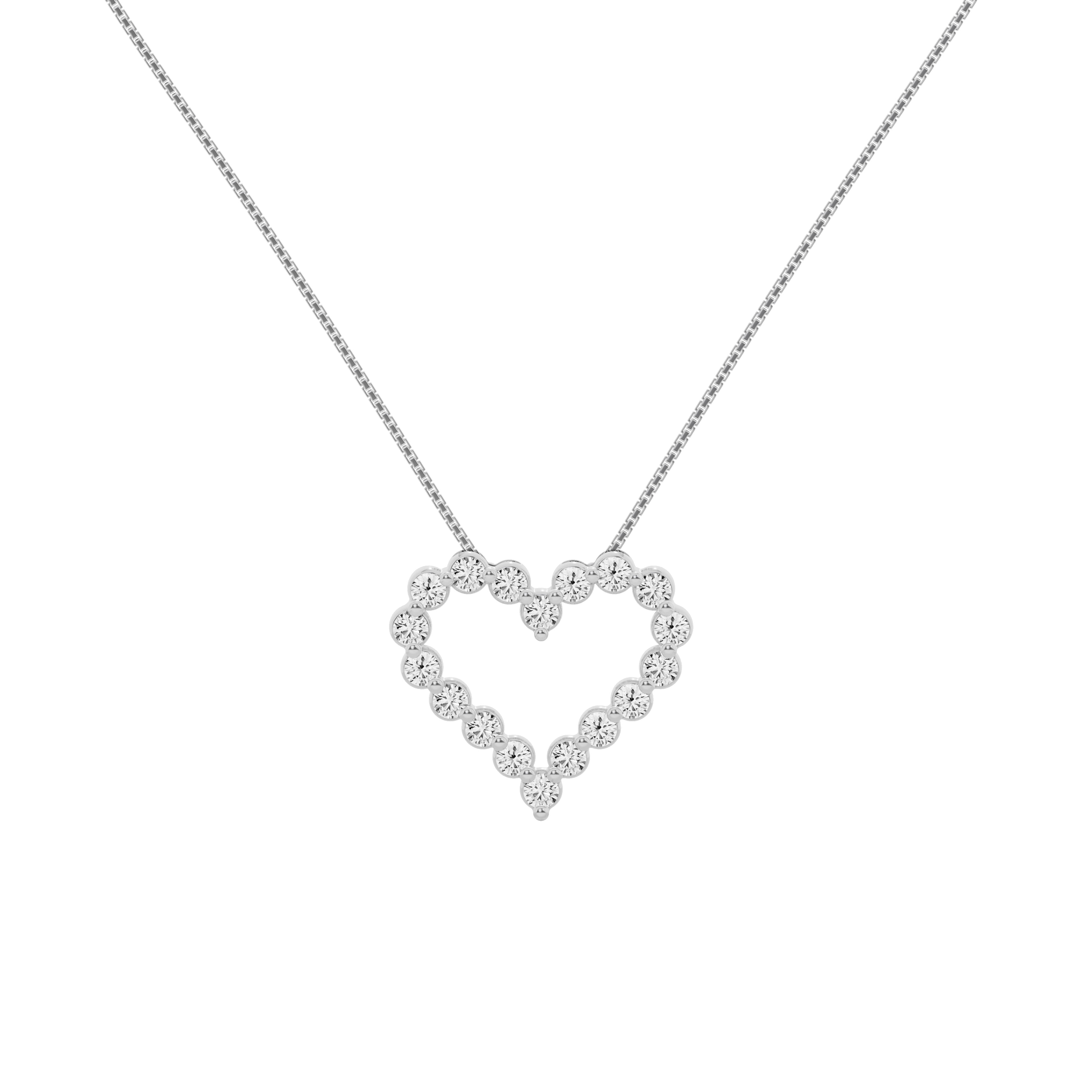 Unique Moments 1 Carat Round-Cut Lab-Grown Diamond Heart Pendant ...