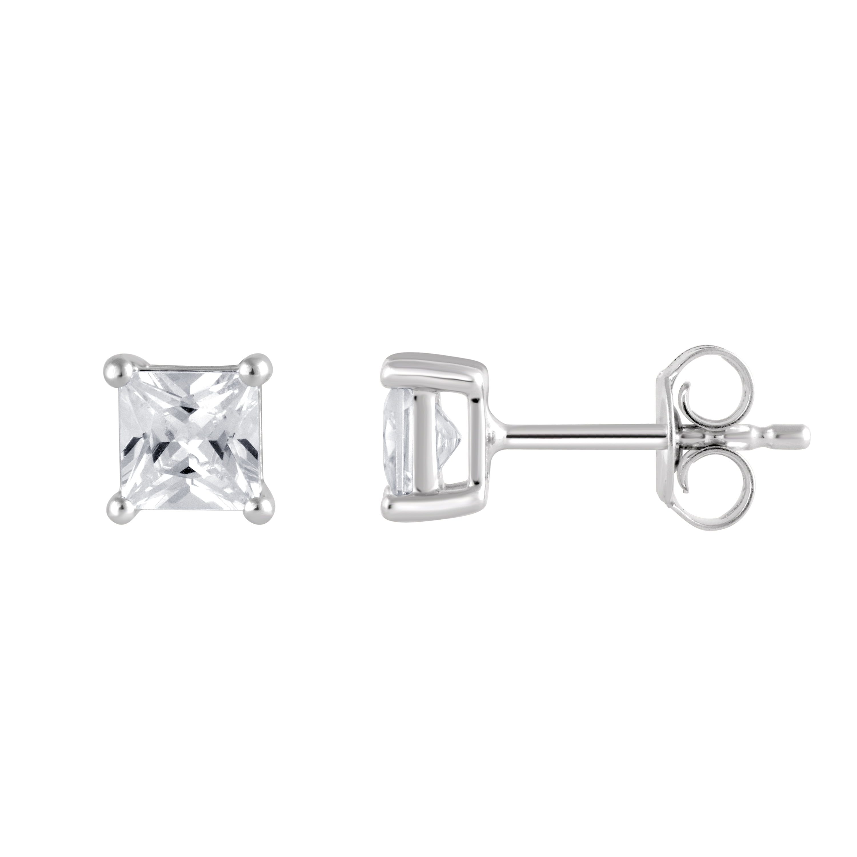 Unique Moments 1 Ct Lab Grown Diamond Solitaire Stud Earrings 10K White ...
