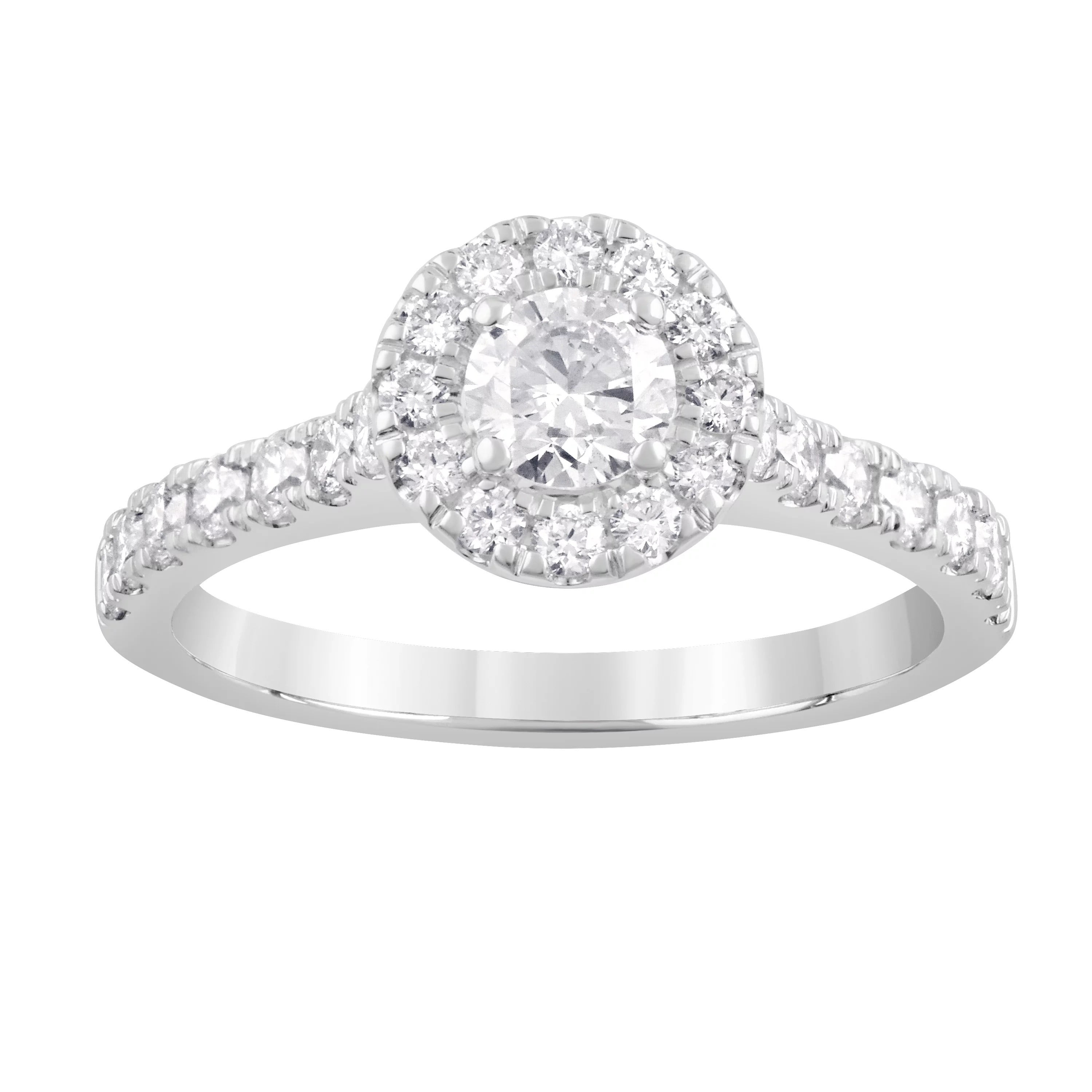 Unique Moments 1 ct Lab Grown Diamond Halo Round Engagement Ring in 14K ...