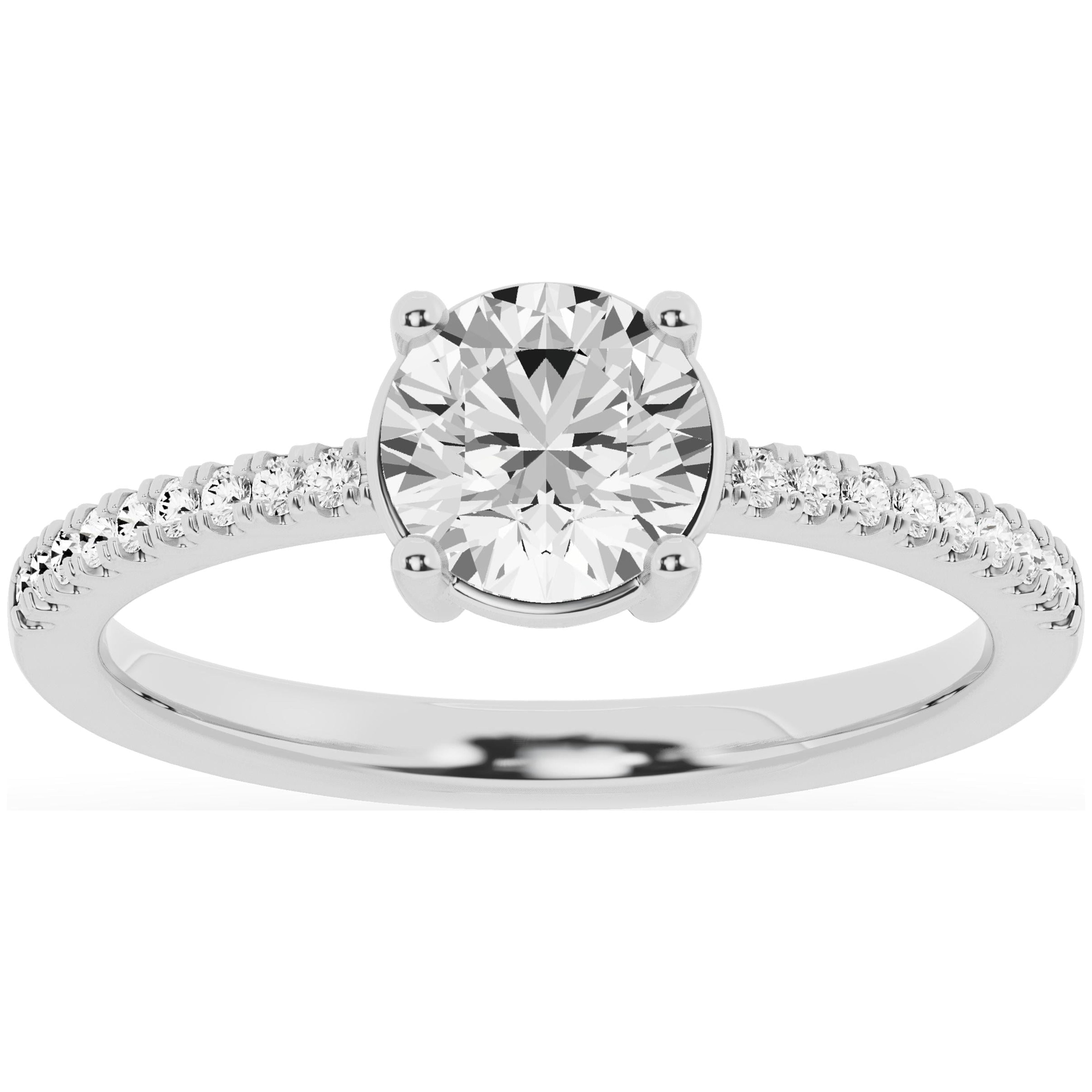 Unique Moments 1 ct Lab Grown Round Cut Diamond Engagement Solitaire ...