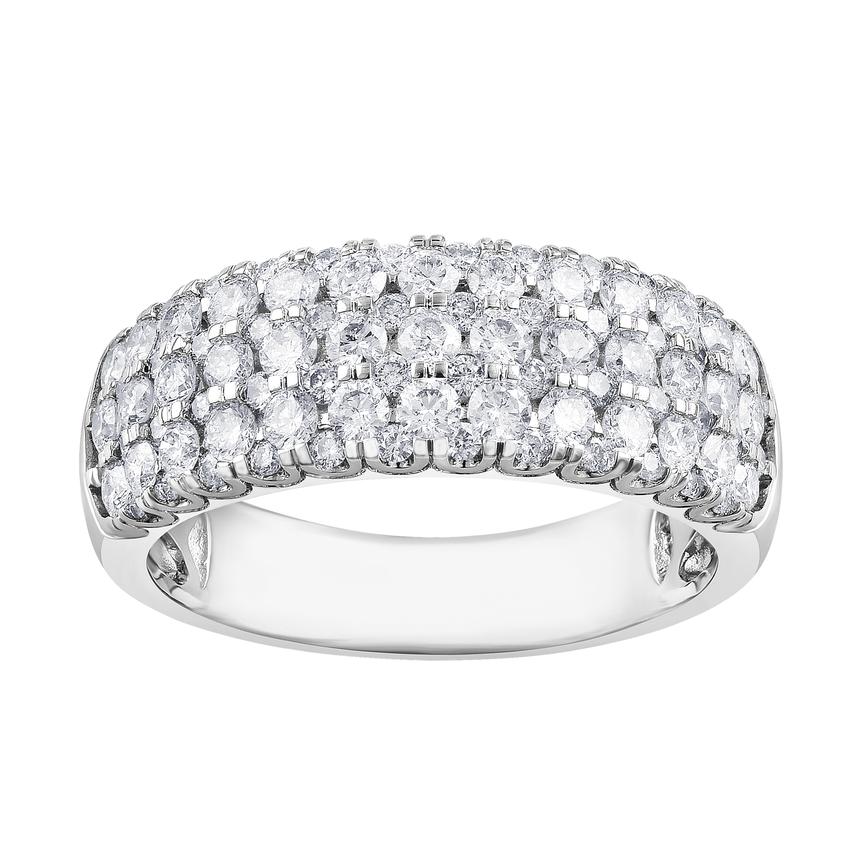 Arista 1/2 Ct Diamond Cluster Women's Engagement Ring in Sterling ...