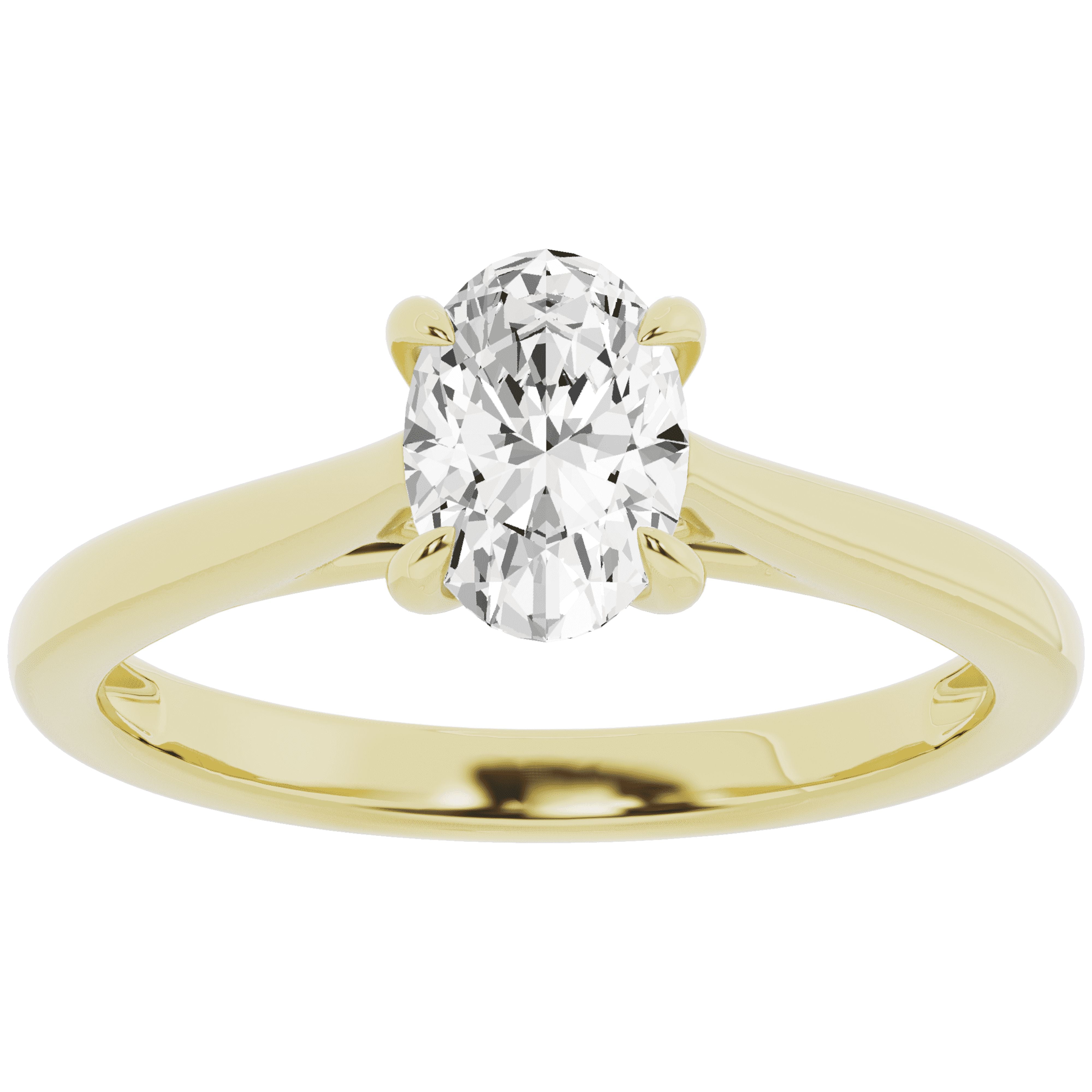Unique Moments 1 ct Solitaire 4-Prong Lab Grown Oval-Cut Diamond ...