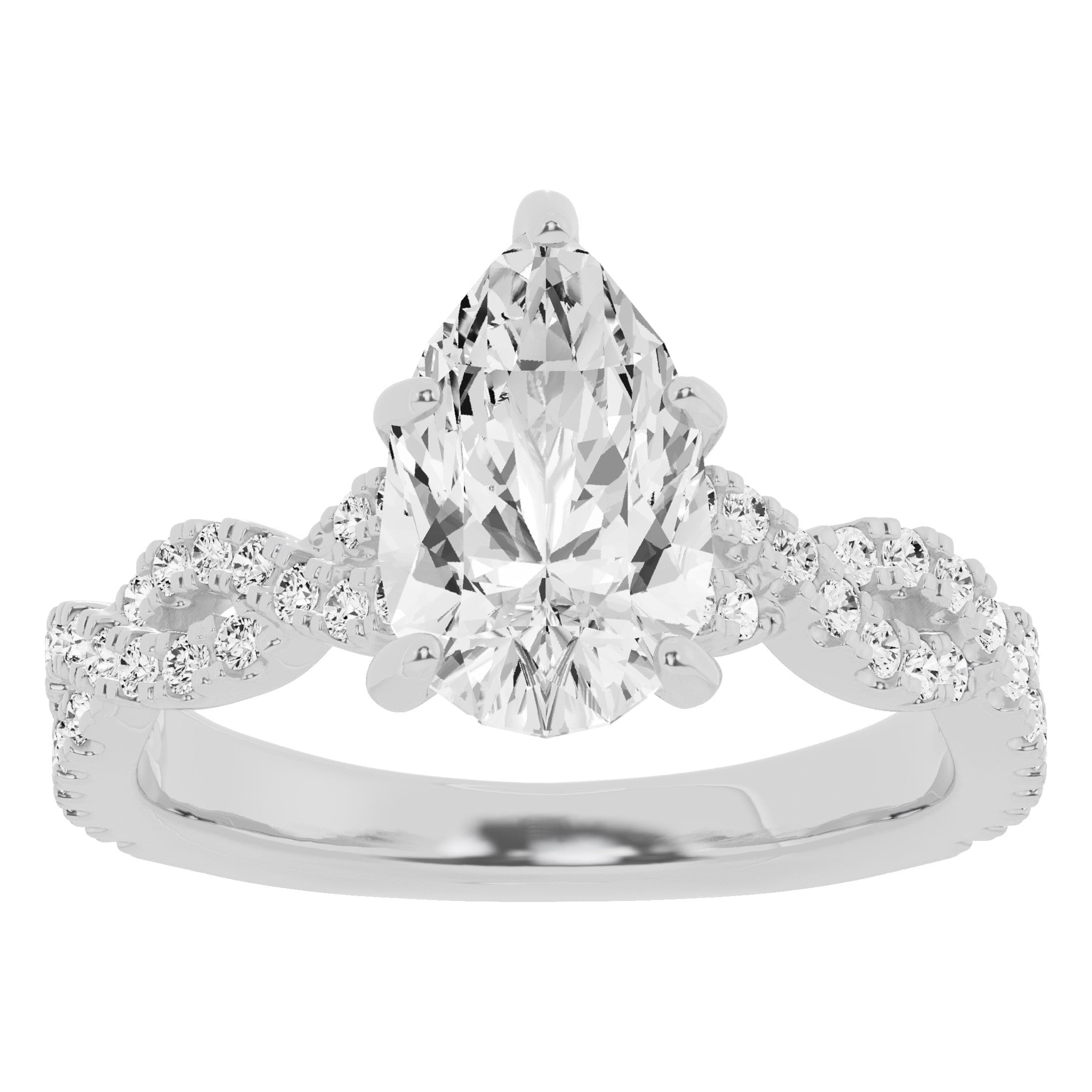 Unique Moments 2.50 ct Lab Grown Pear Diamond Infinity Solitaire ...