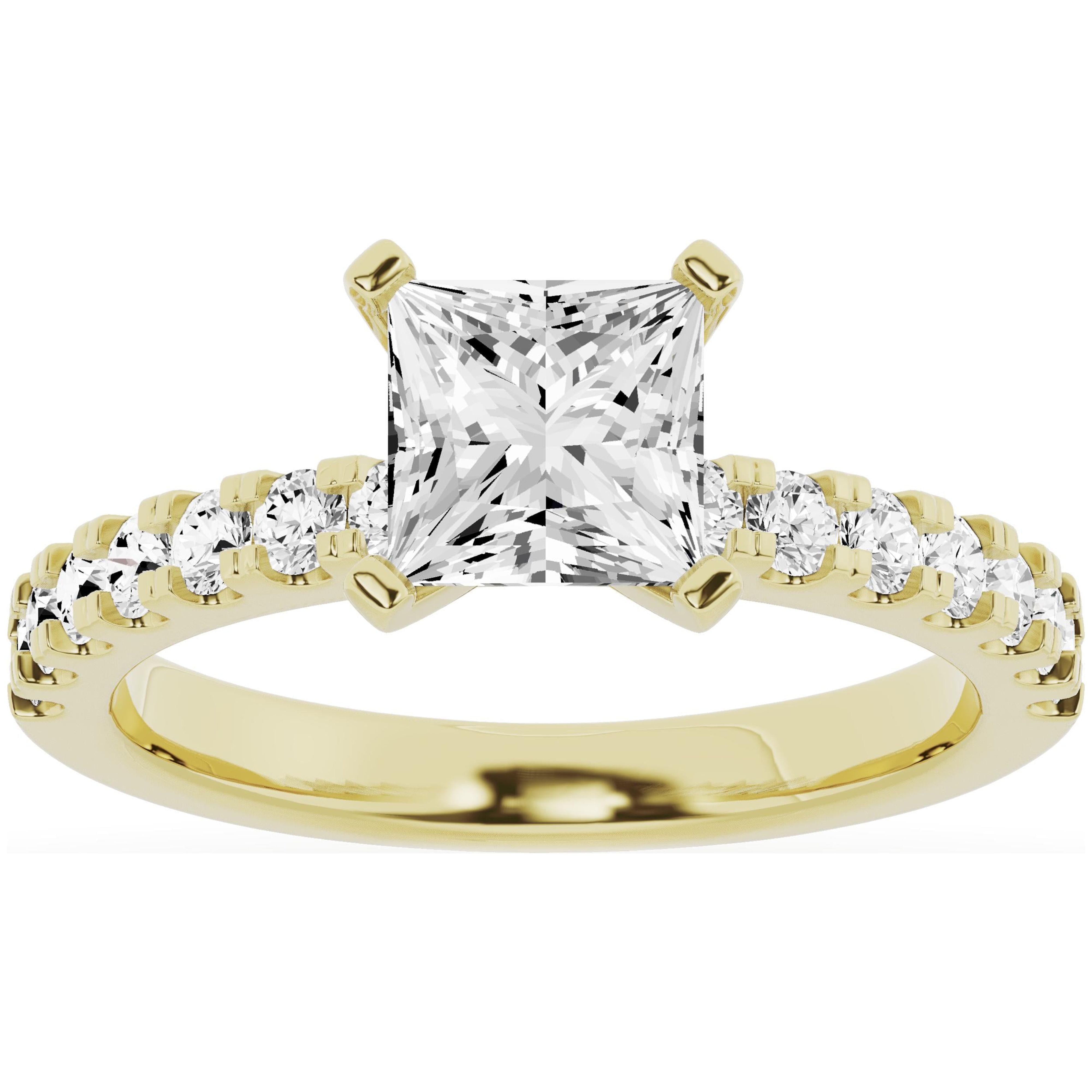 Unique Moments 2 Ct Diamond Solitaire With Accents Princess Engagement ...