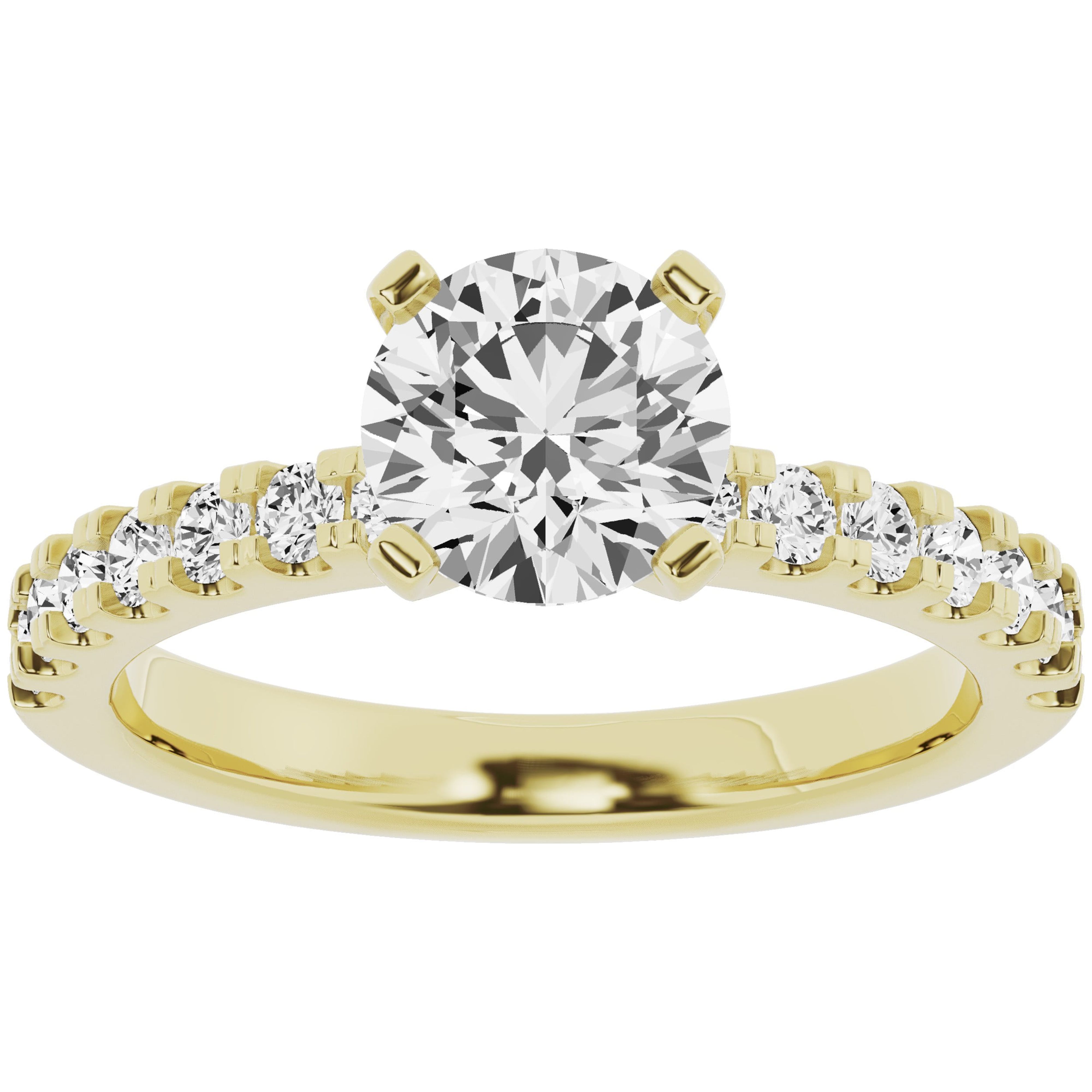Unique Moments 2 Ct Diamond Solitaire With Accents Round Engagement ...