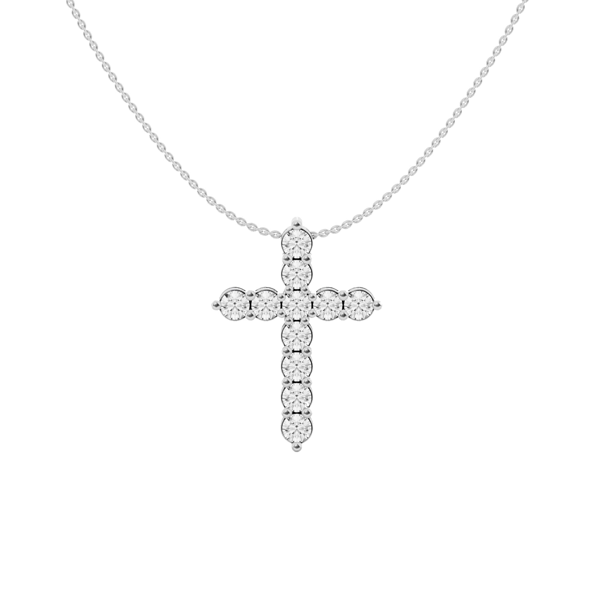 Unique Moments 2 Ct Round-Lab-Grown Diamond Cross Pendant Necklace In ...