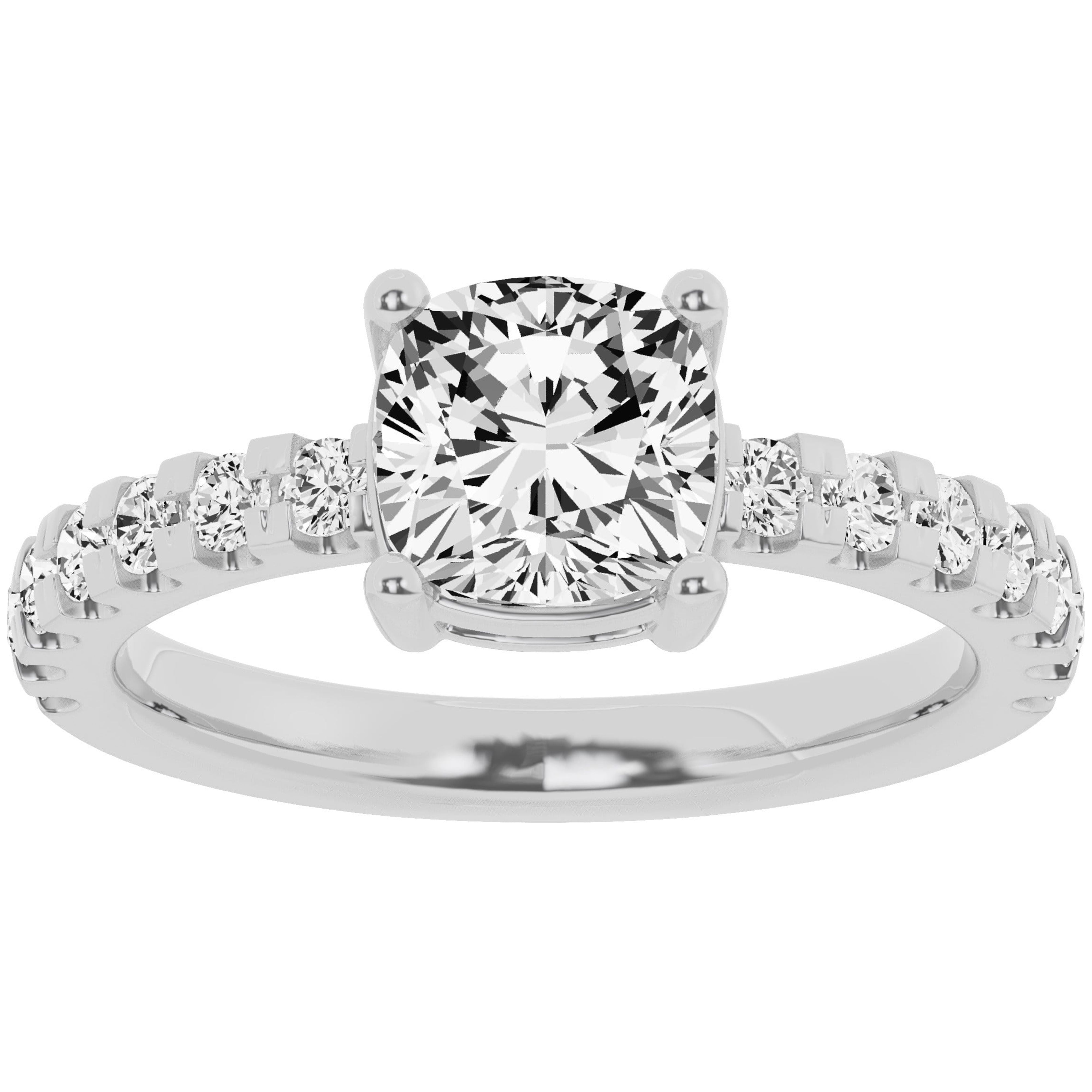 Unique Moments 2 ct Lab Grown Cushion Cut Diamond Engagement Solitaire ...