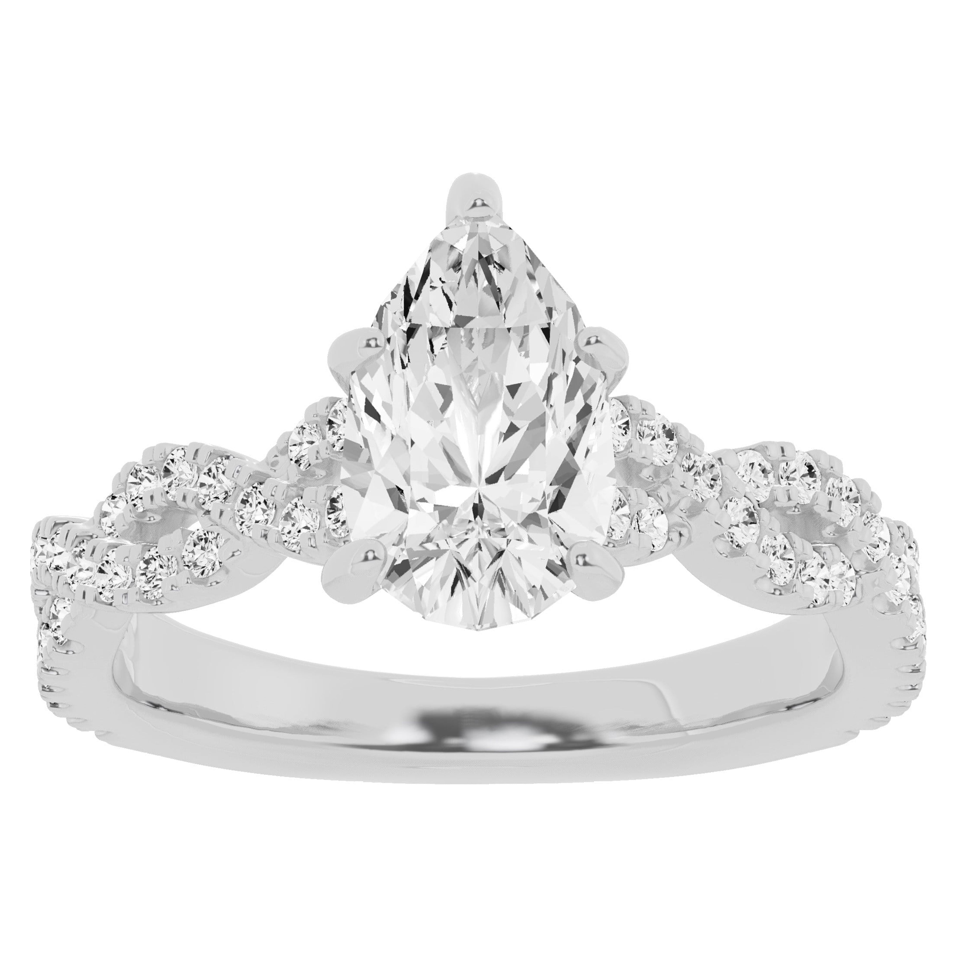 Unique Moments 2 ct Lab Grown Pear Diamond Infinity Solitaire ...