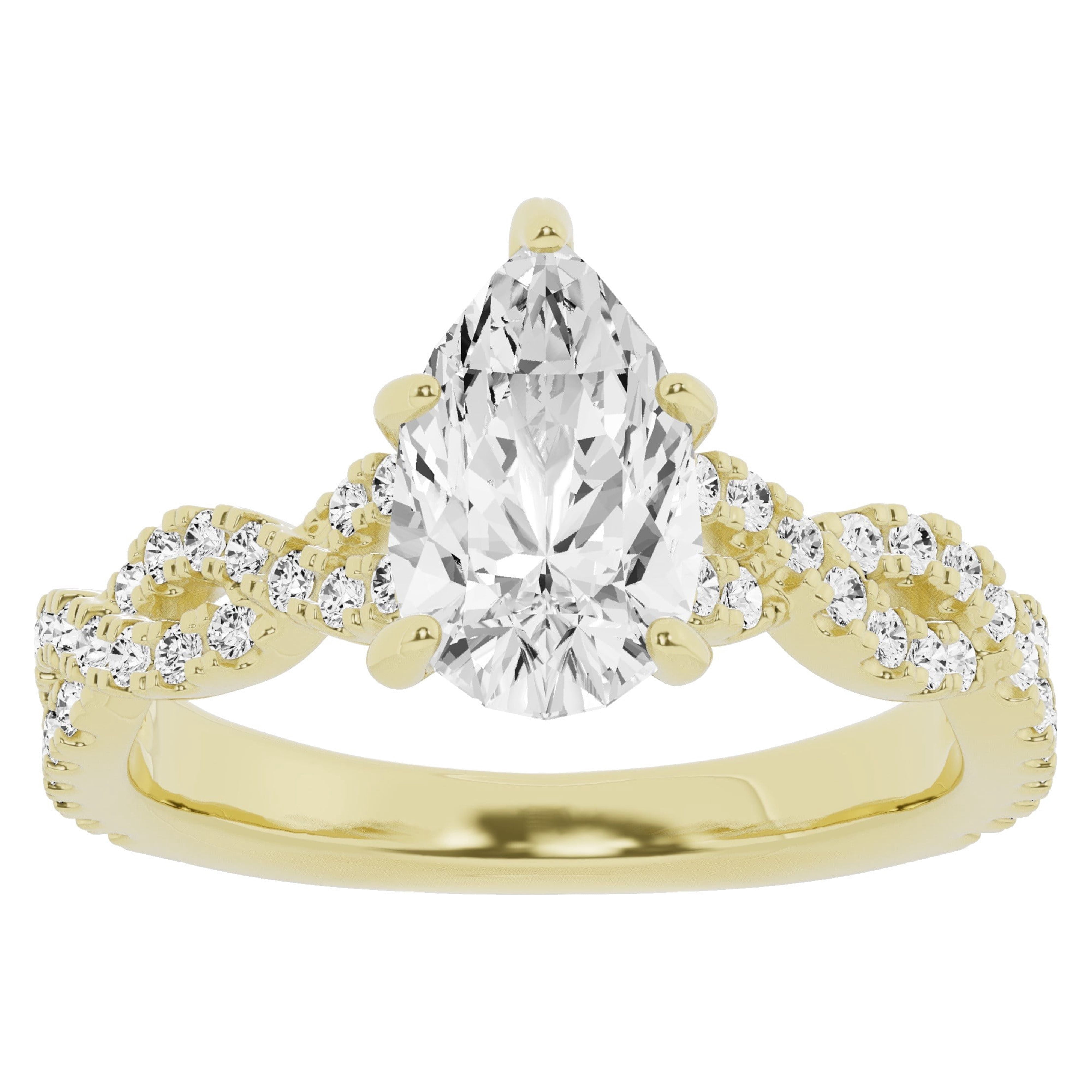 Unique Moments 2 ct Lab Grown Pear Diamond Infinity Solitaire ...