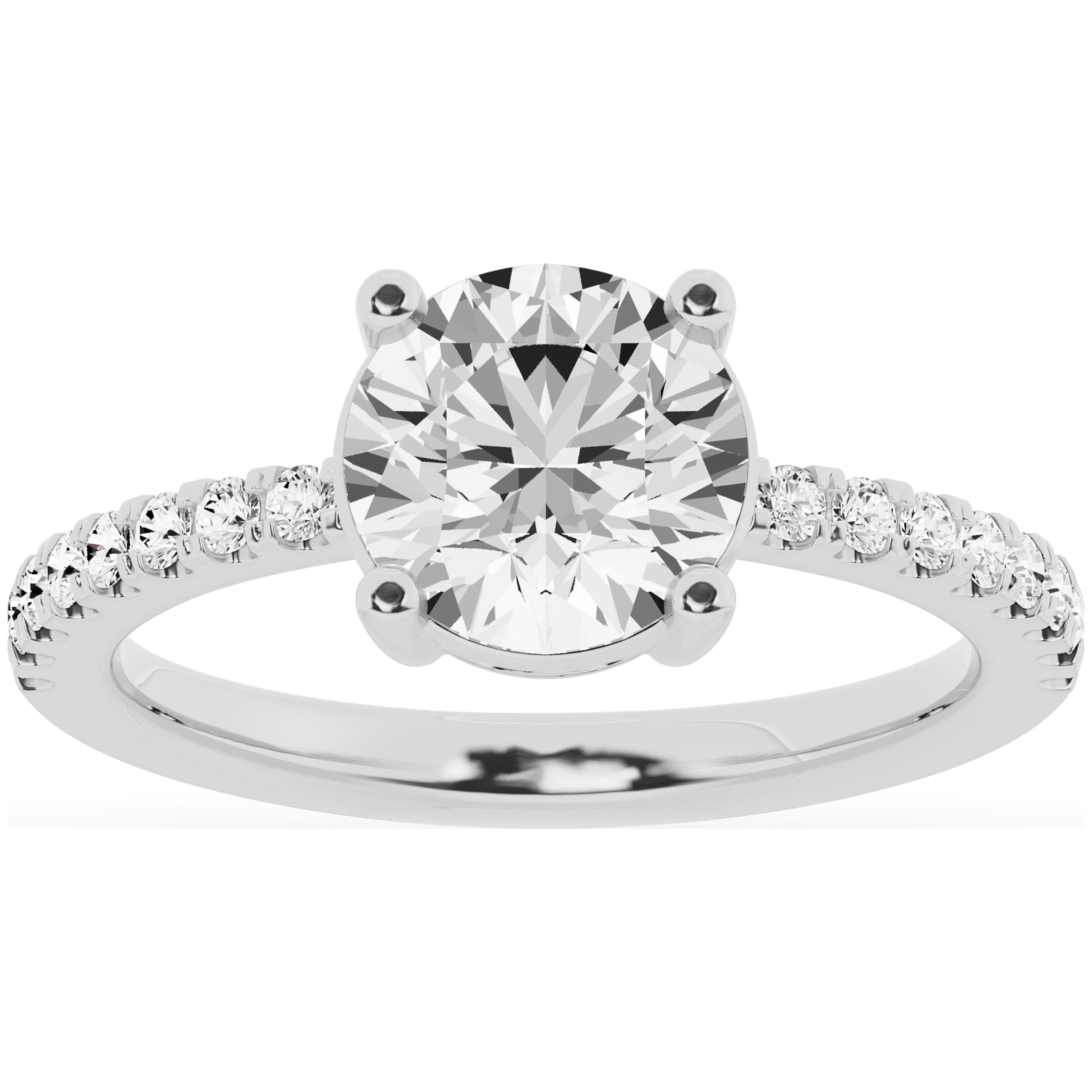 Unique Moments 2 ct Lab Grown Round Cut Diamond Engagement Solitaire ...