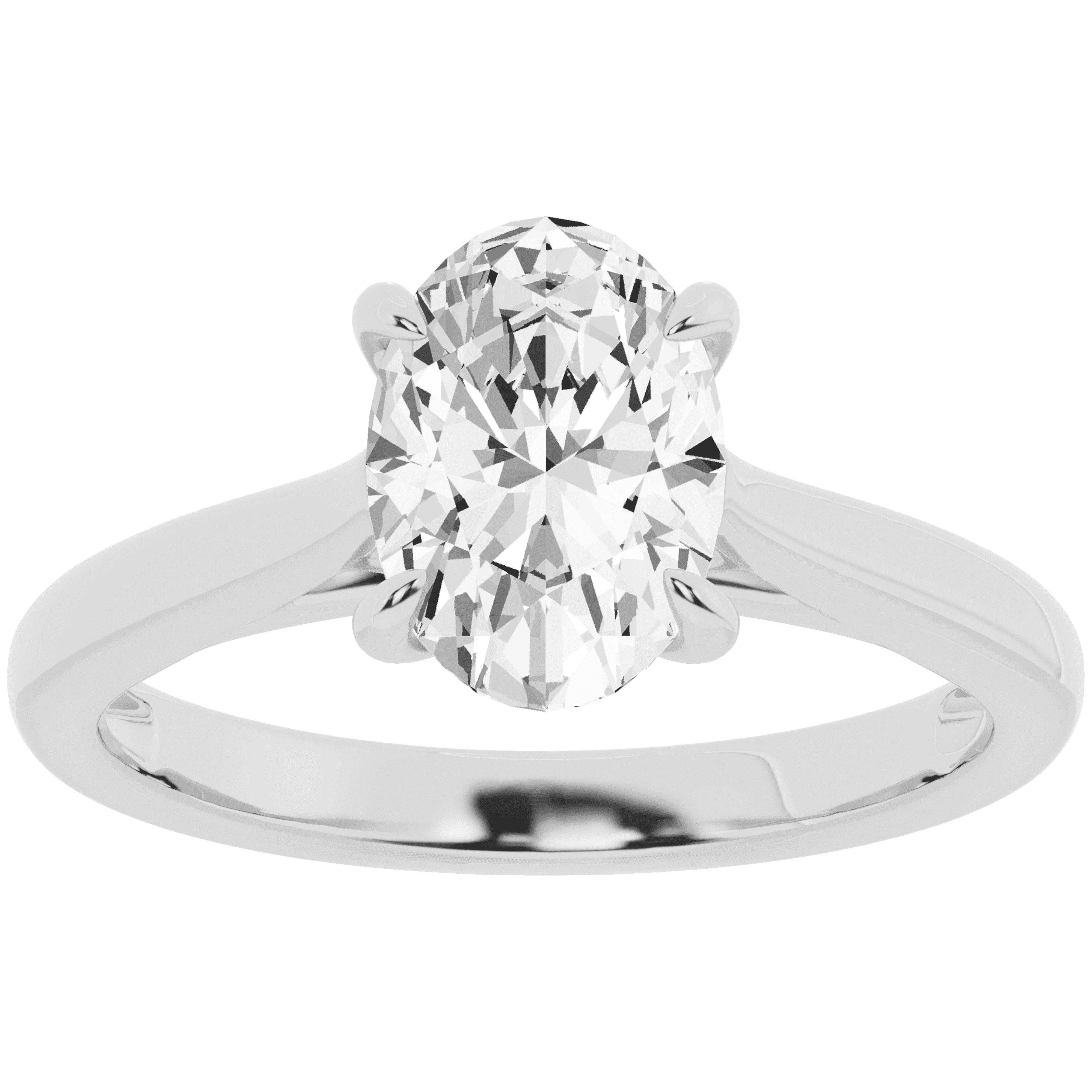 Unique Moments 2 ct Oval-Cut Lab Grown Diamond Engagement Ring 14K ...