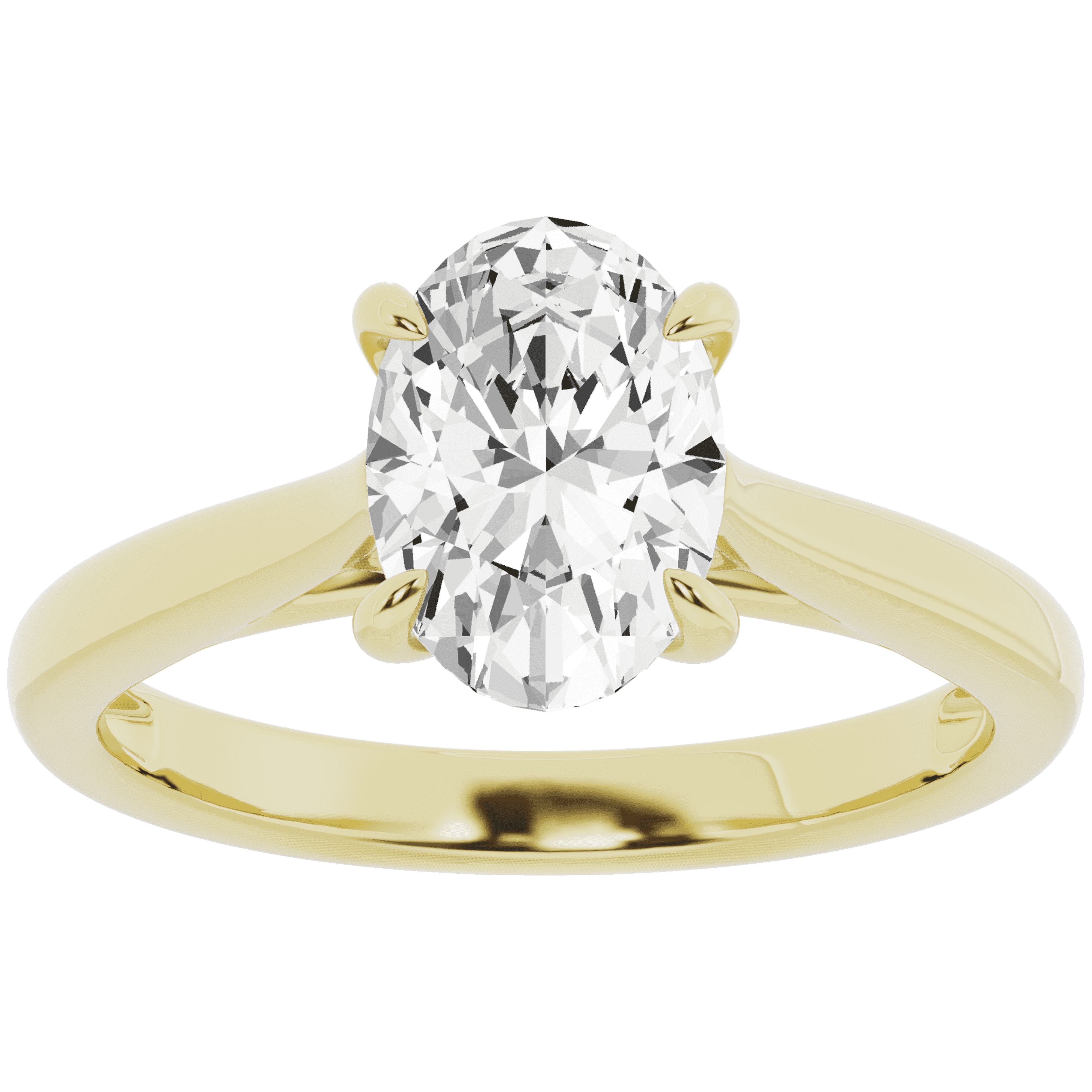 Unique Moments 2 ct Oval-Cut Lab Grown Diamond Engagement Ring 14K ...