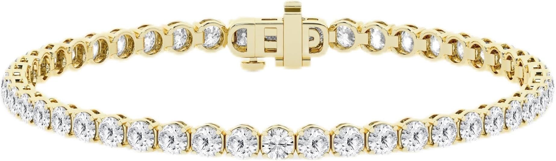 Unique Moments 3 Carat Round Lab Grown Diamond Tennis Bracelet in 14K ...