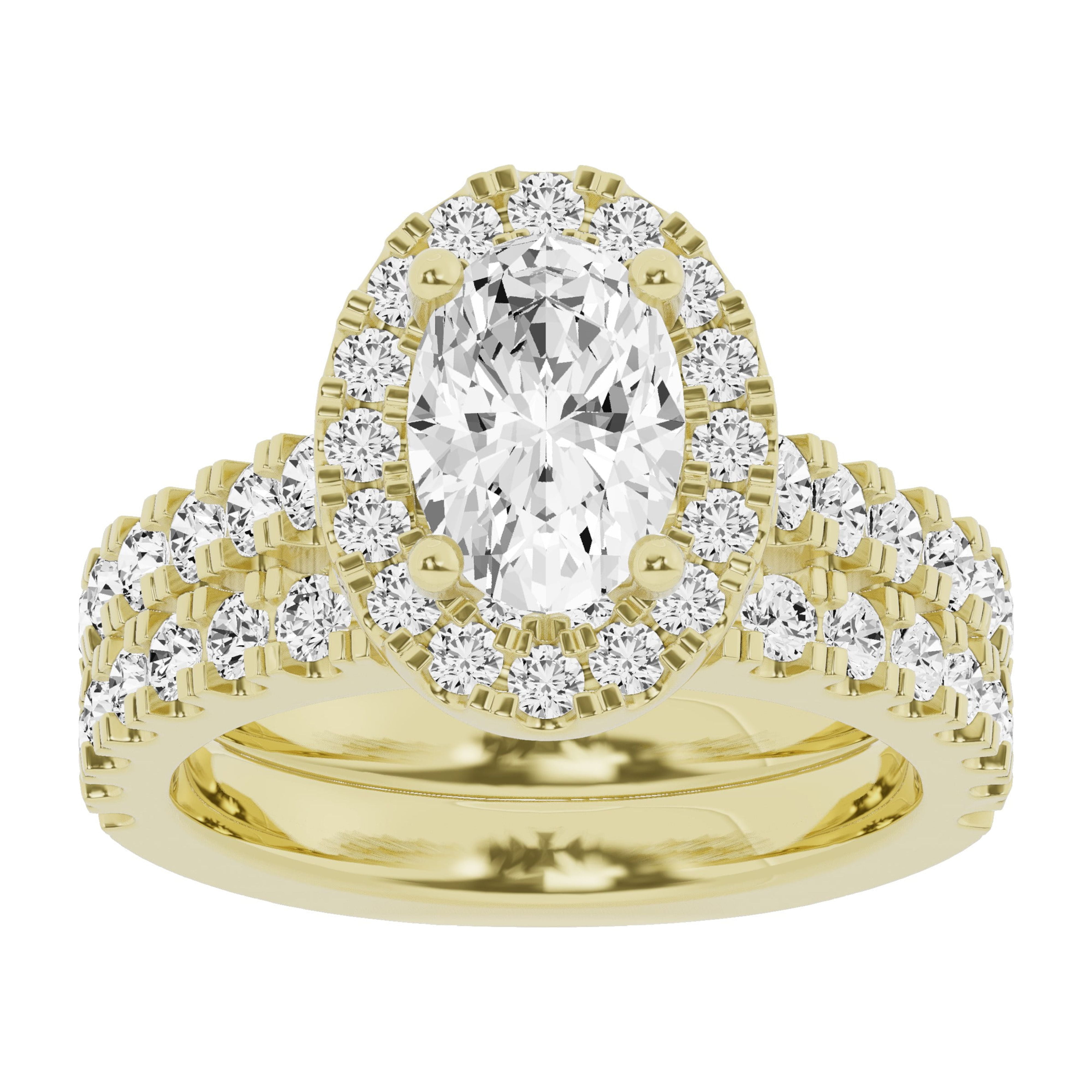 Unique Moments 3 Ct Lab Grown Oval Halo Diamond Engagement Matching ...