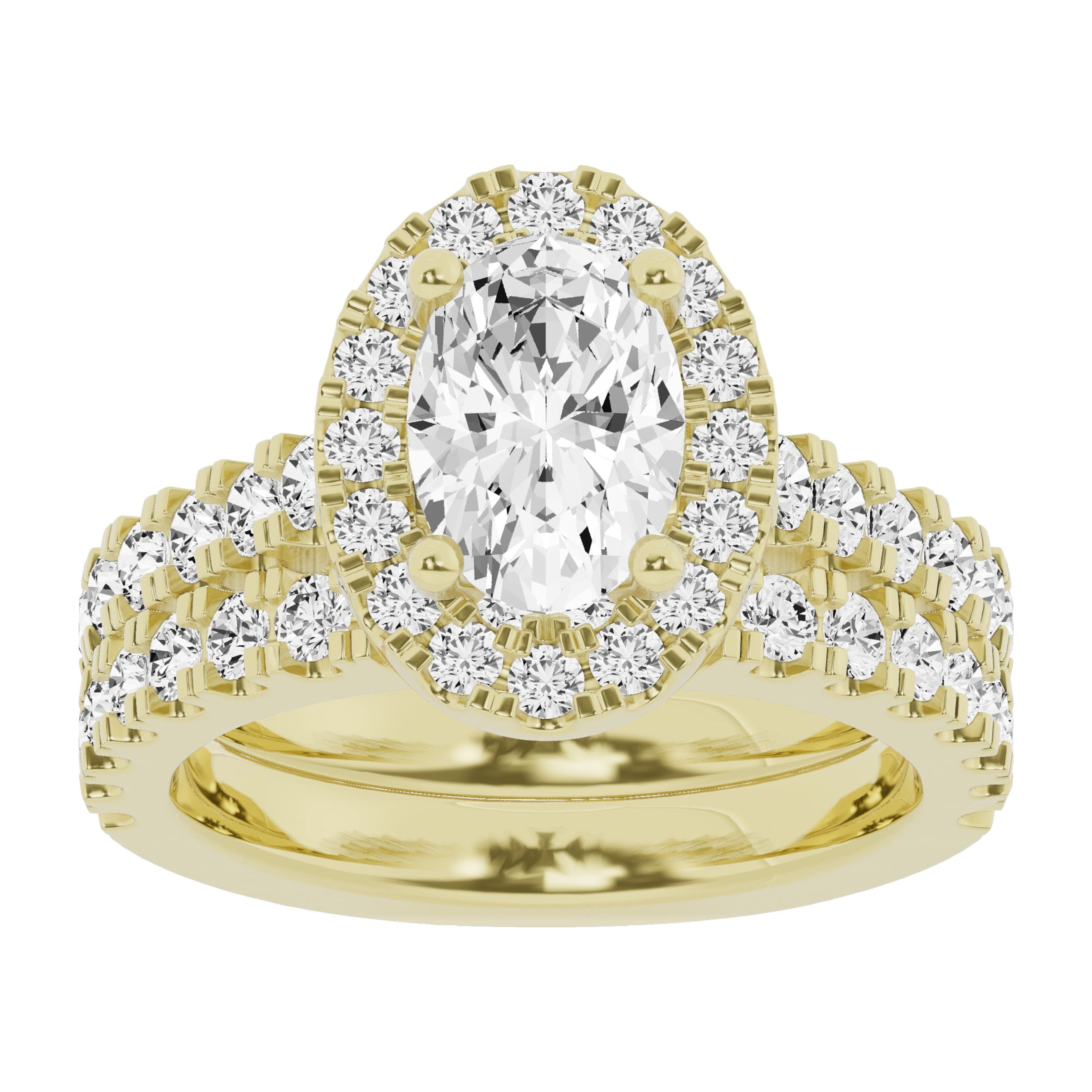 Unique Moments 3 Ct Lab Grown Oval Halo Diamond Engagement Matching ...