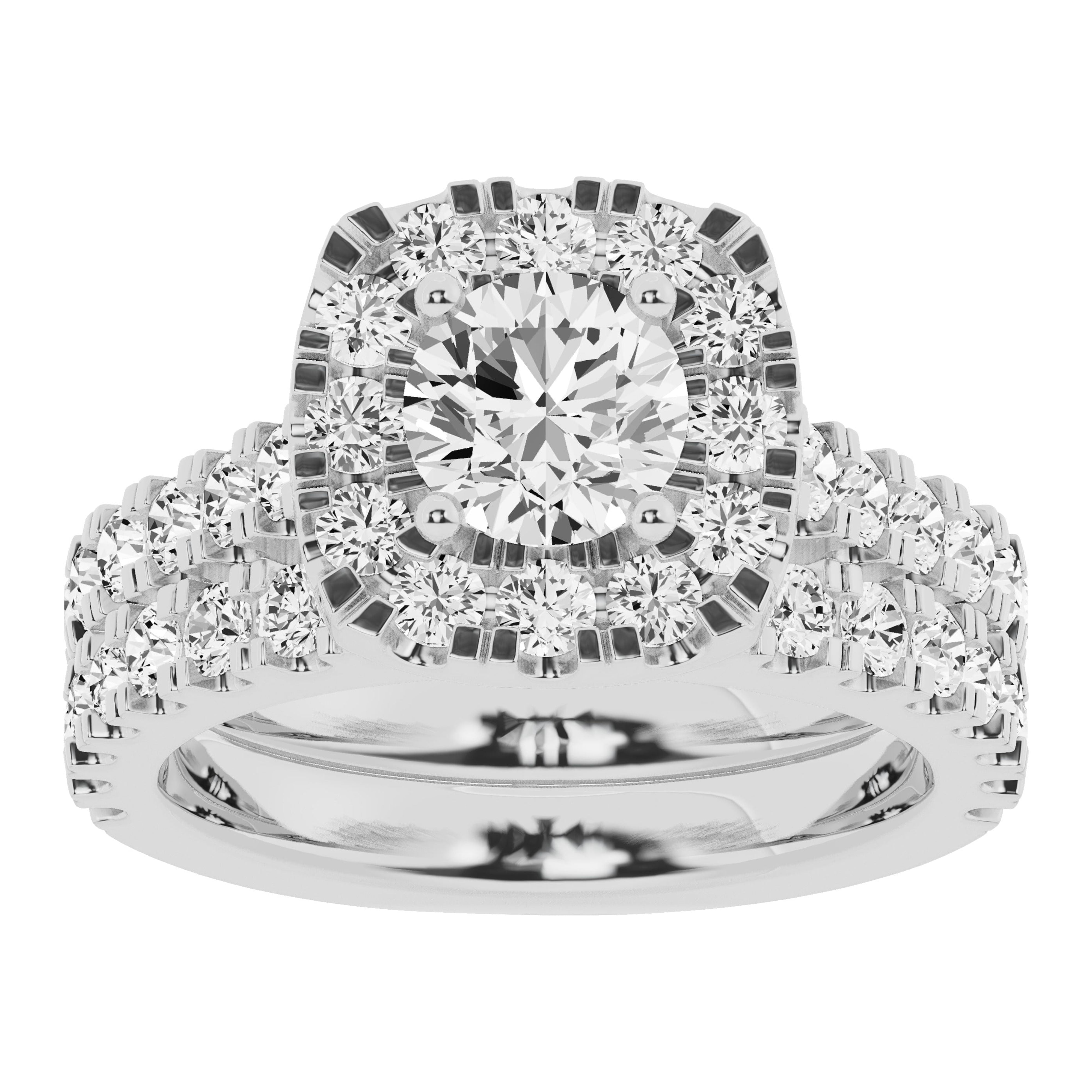 Unique Moments 3 Ctw Lab Grown Round Halo Diamond Engagement Matching ...