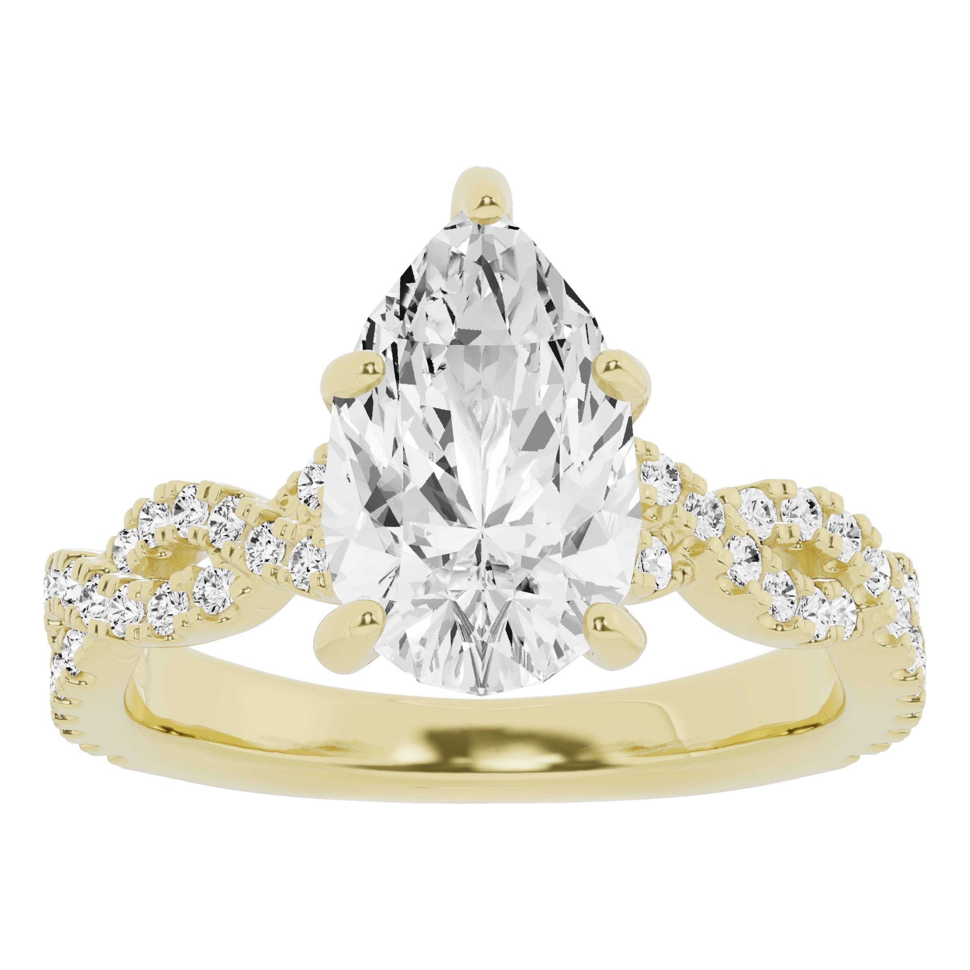 Unique Moments 3 ct Lab Grown Pear Diamond Infinity Solitaire ...