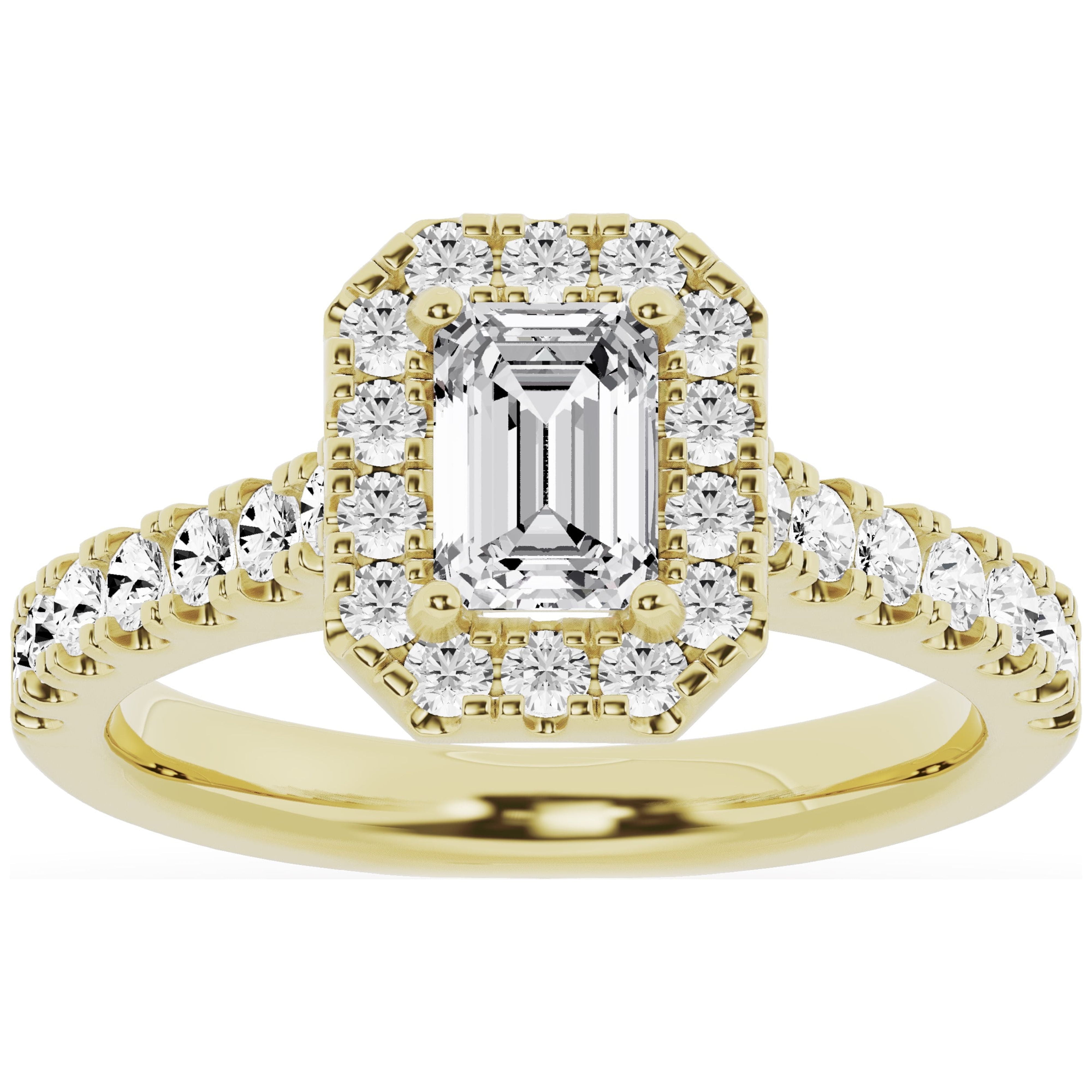 Unique Moments Lab Grown 1.50 ct Radiant Halo Diamond Engagement Ring ...