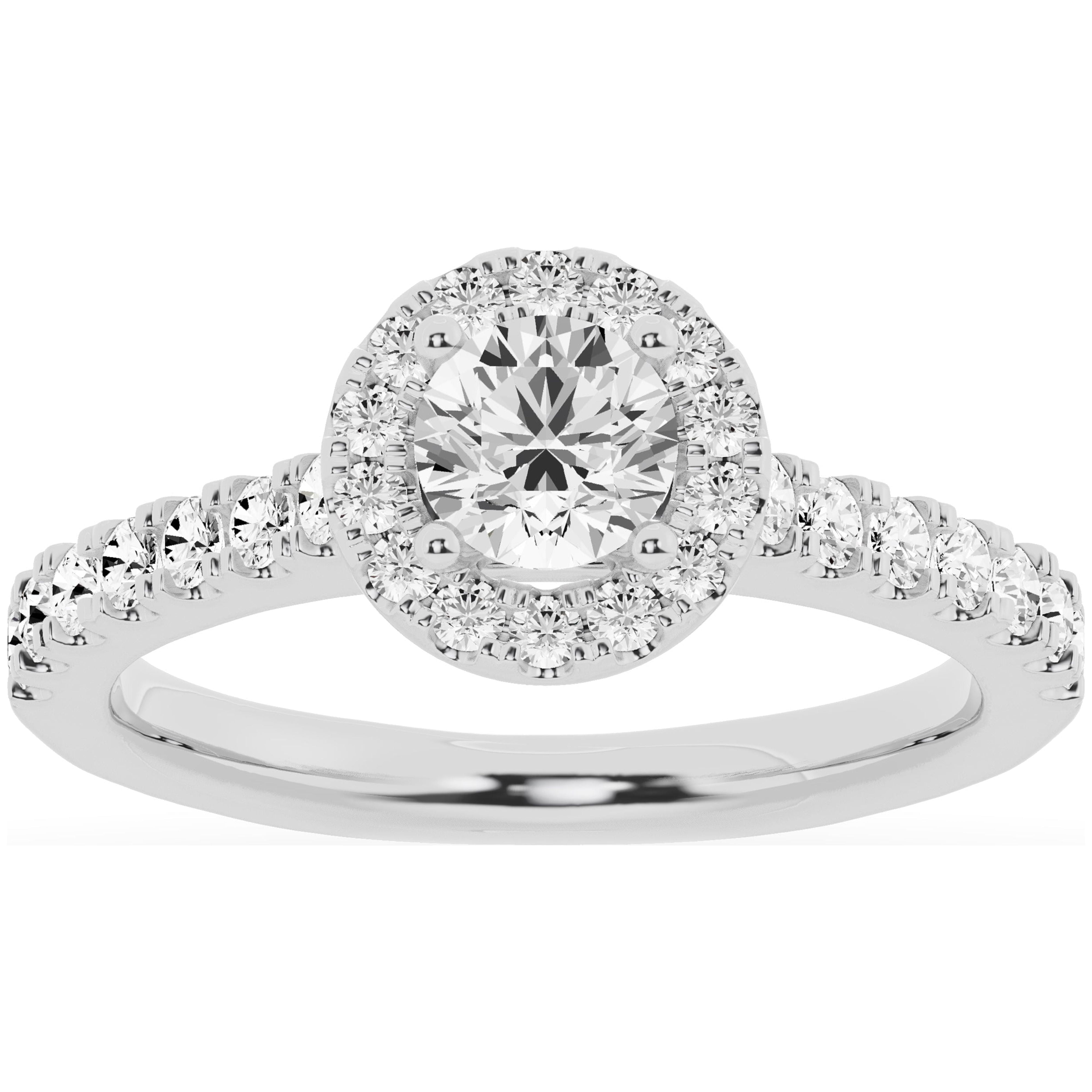 Unique Moments Lab Grown 1 ct Diamond Engagement Ring Round Halo ...