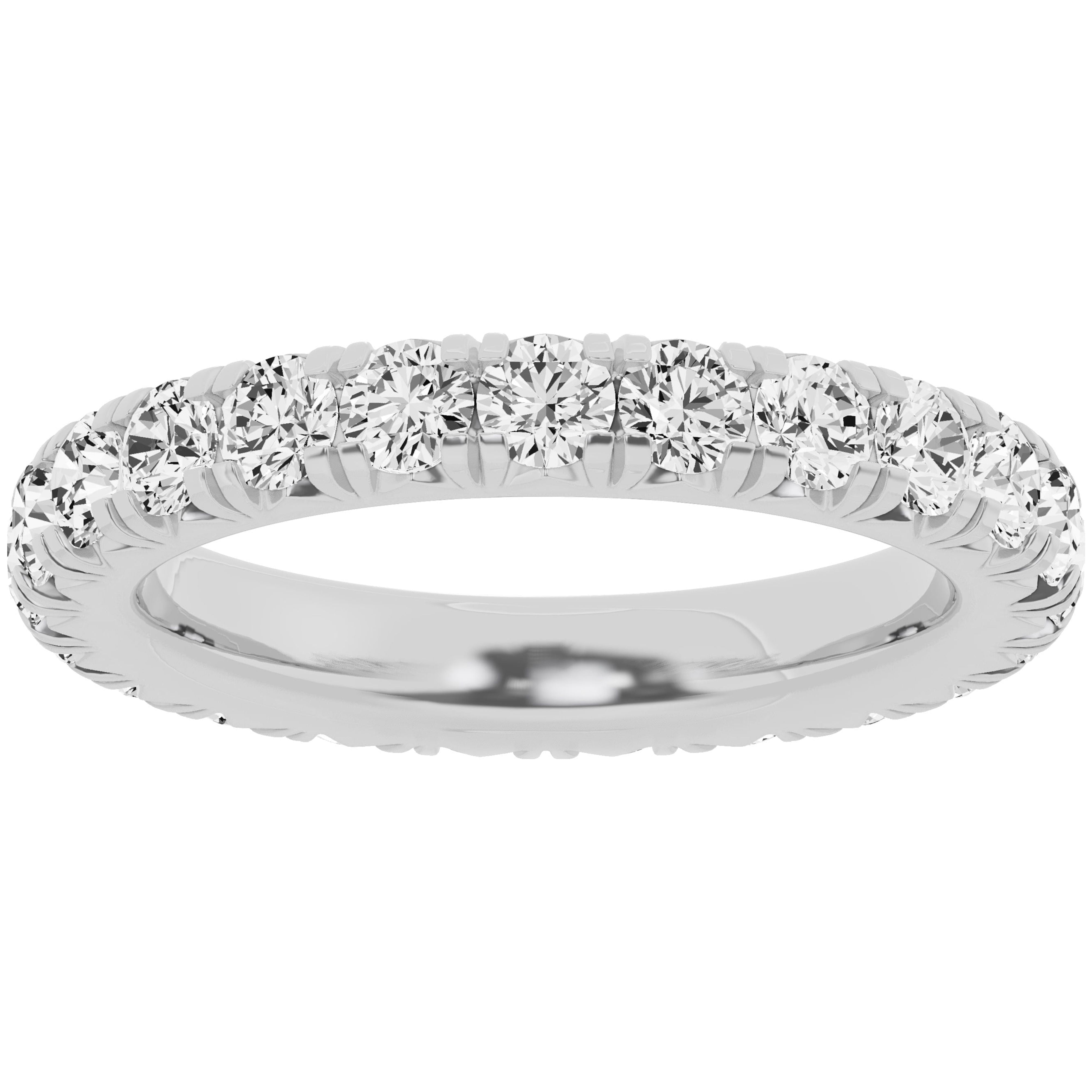 Unique Moments Lab Grown 2 Carat Diamond Eternity Wedding Ring 10K ...
