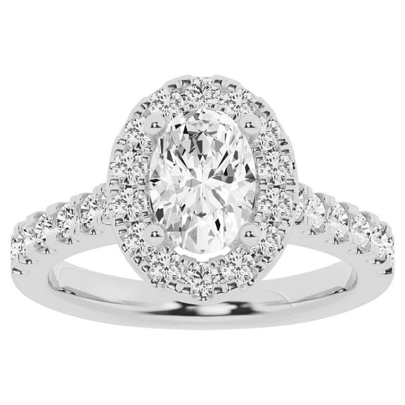 Unique Moments 2 Ctw Lab Grown Princess Halo Diamond Engagement Ring ...