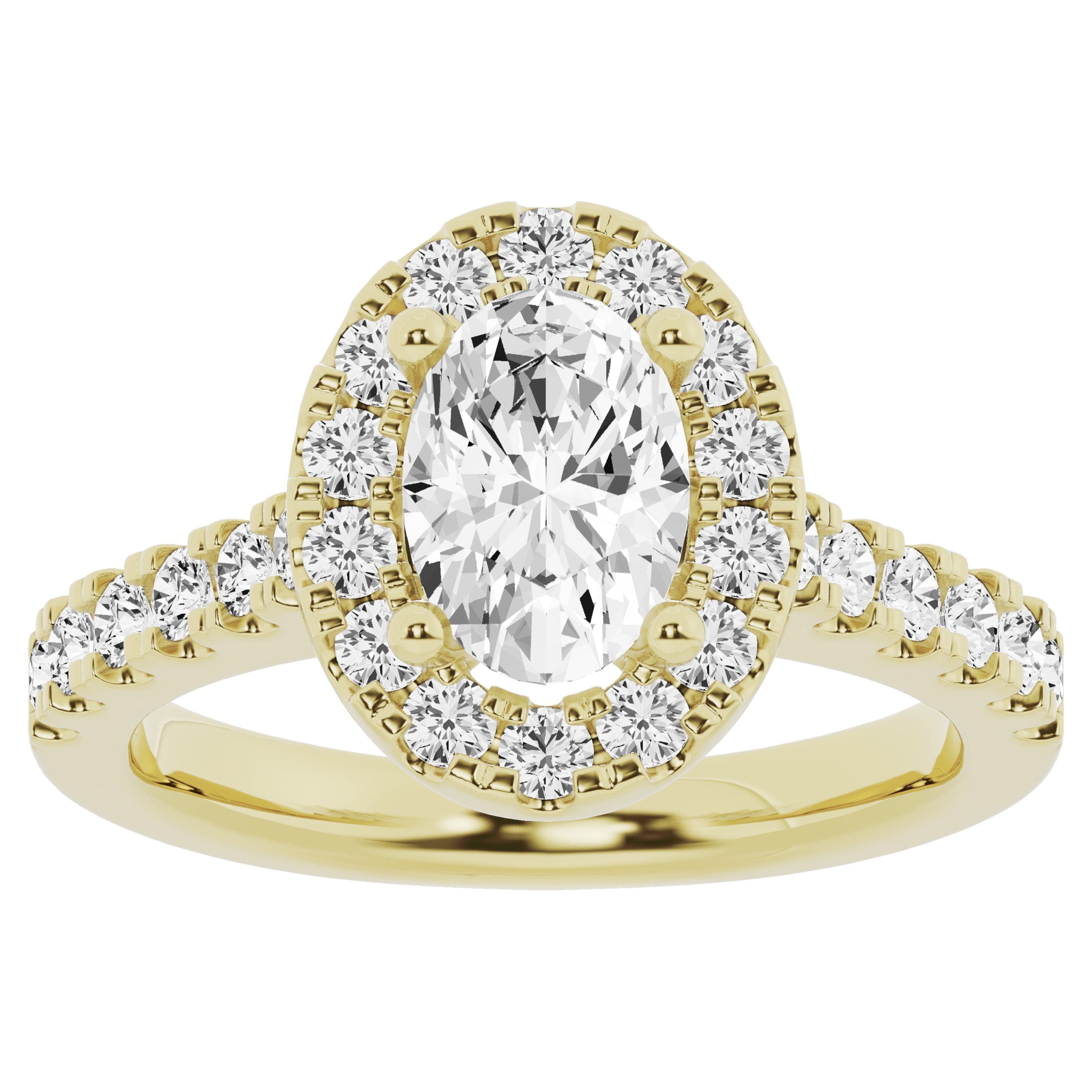 Unique Moments Lab Grown 2 ct Diamond Engagement Ring Oval Halo ...