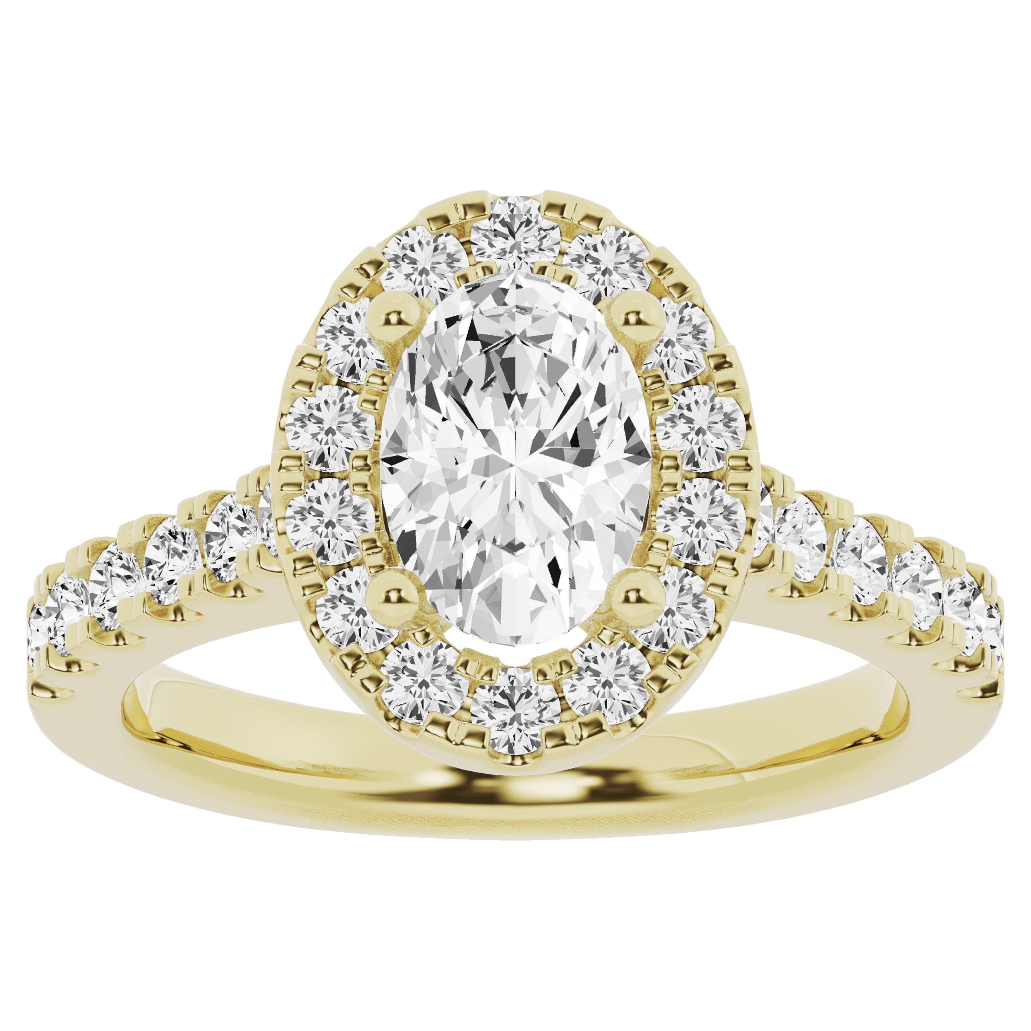 Unique Moments Lab Grown 2 ct Diamond Engagement Ring Oval Halo ...