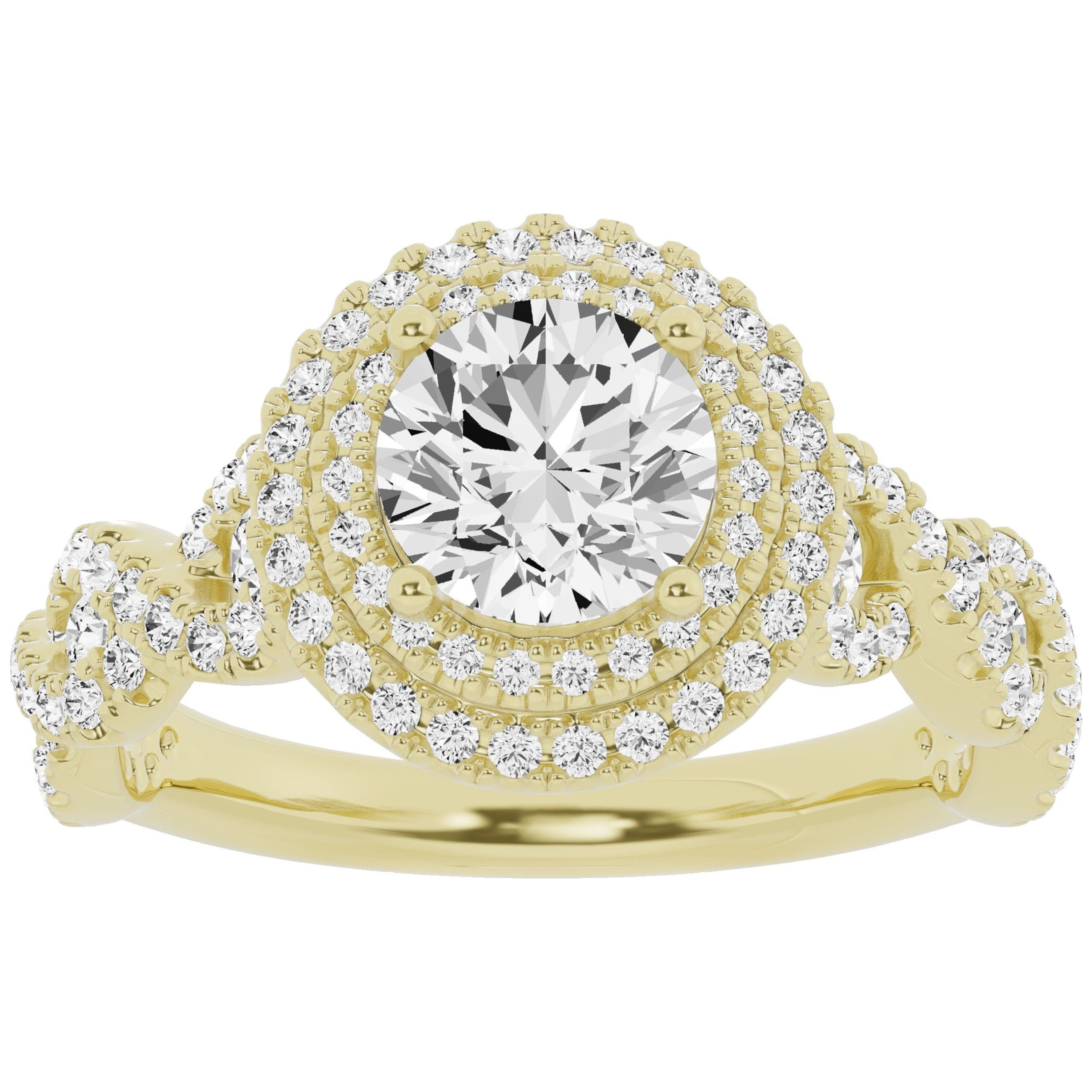 Unique Moments Lab Grown 2 ct Round Cut Diamond Halo Infinity ...