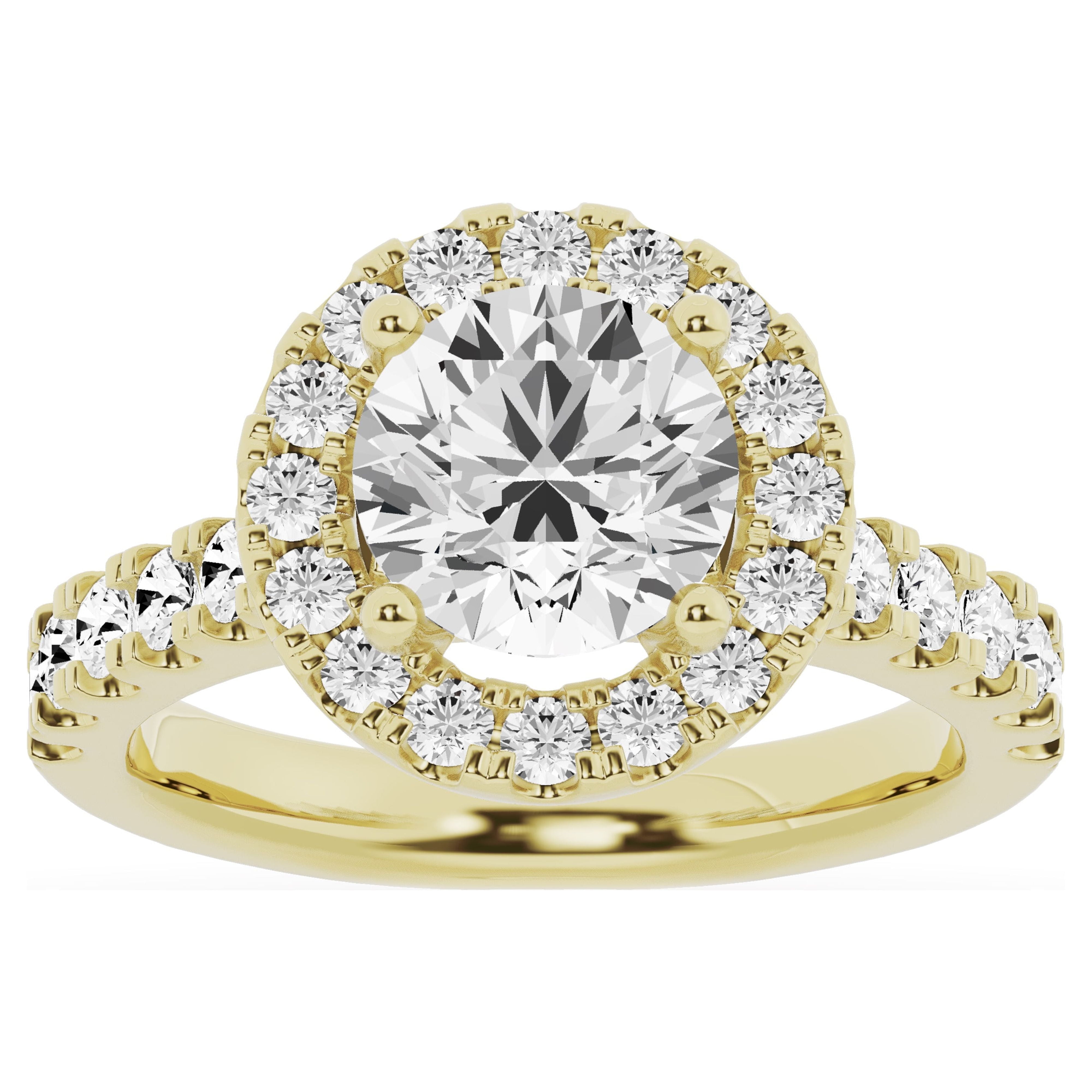 Unique Moments Lab Grown 3 ct Diamond Engagement Ring Round Halo ...