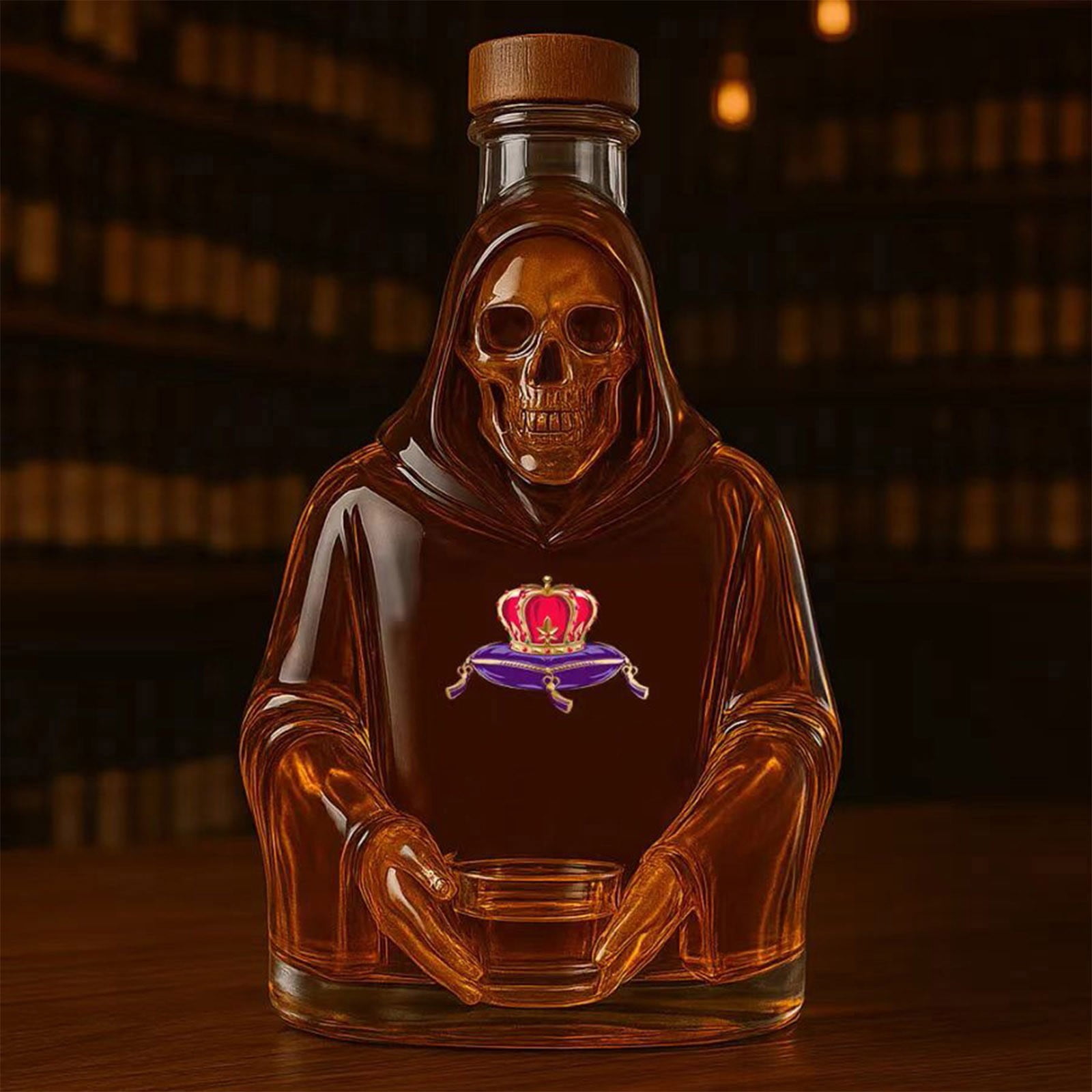 Unique Monk-Shaped Glass Whiskey Decanter 750ml, Handcrafted Crystal ...