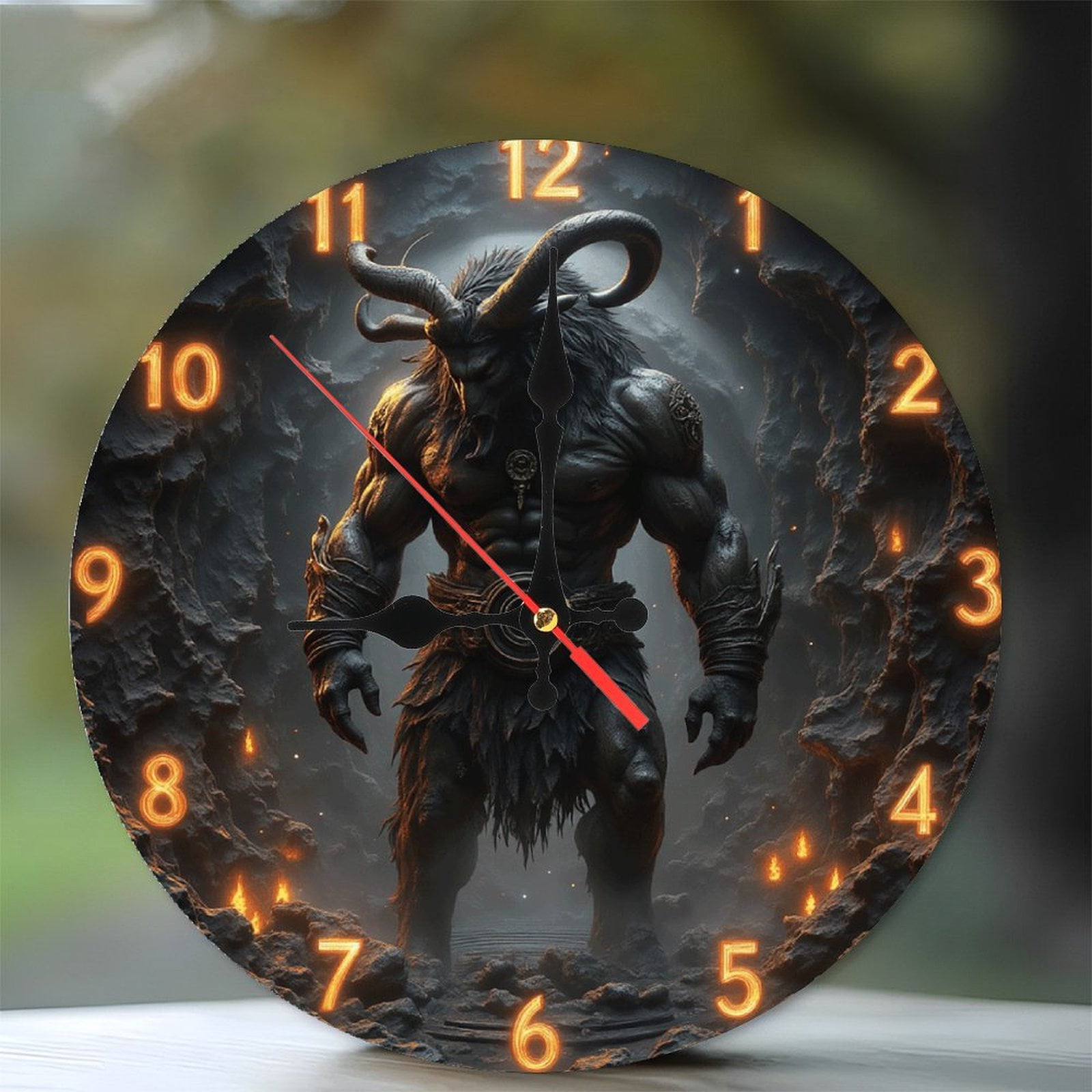 Unique Mythical Creature Wall Clock Decoration 10-Inch Silent Wooden ...