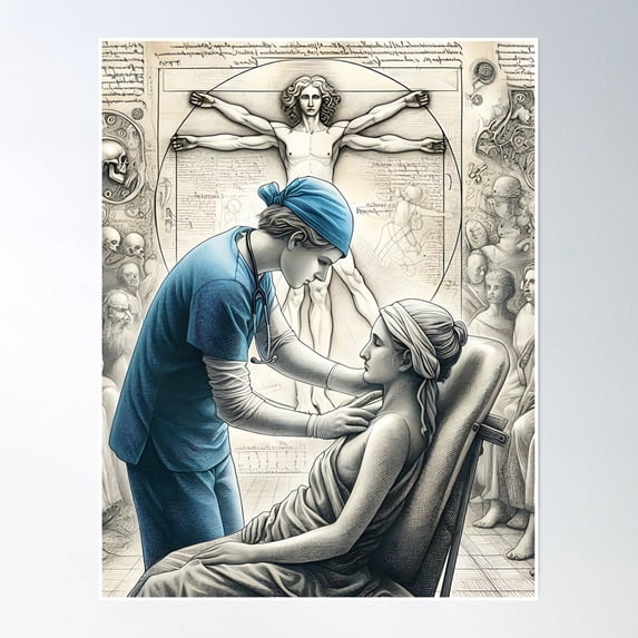 Unique Nurse-Themed Drawings For Healthcare Heroes Poster Wall Art ...