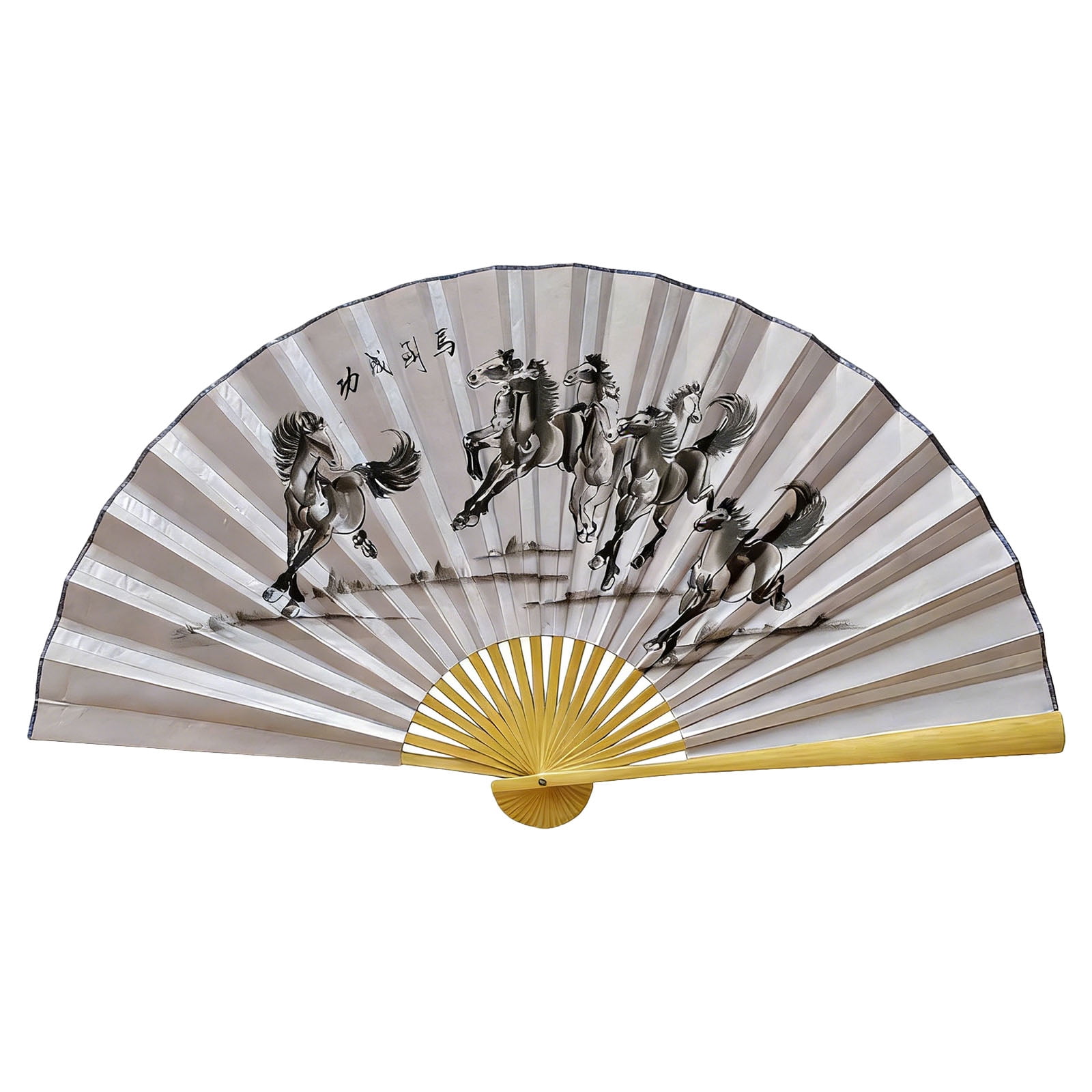 Unique Oriental Decorative Wall Fan Large Size Silk Bamboos Frame ...