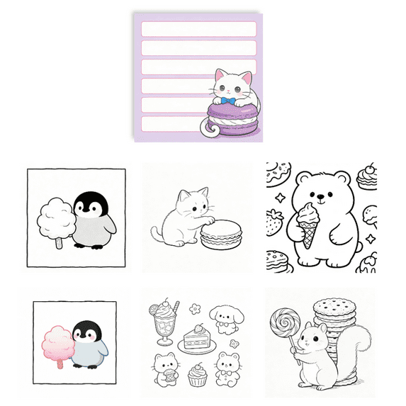 Unique Original Design Double-Sided Sticky Notes (100 Pcs) - Coloring ...