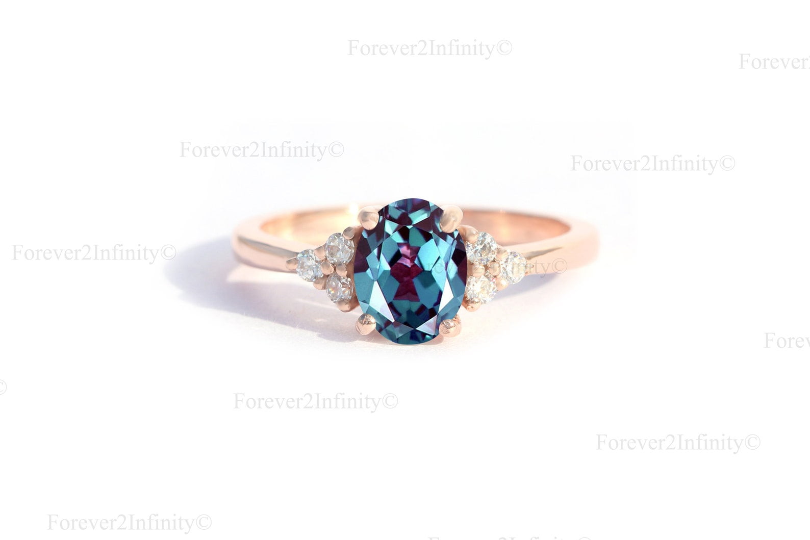 Unique Oval Cut Alexandrite Engagement Ring, Art Deco Alexandrite Ring ...