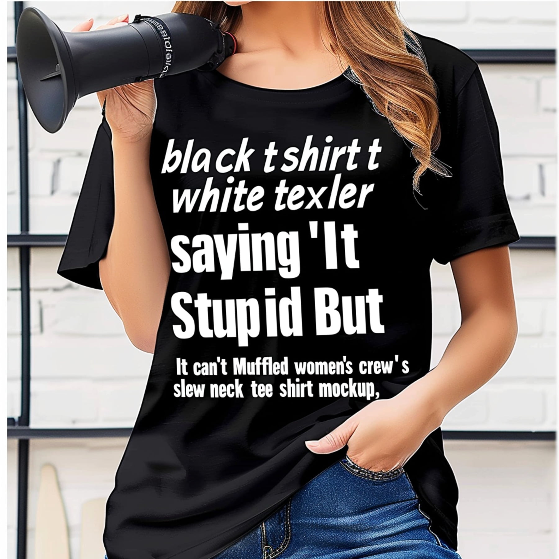 Unique Oversized Black Tee with Witty White Text Stand Out in Style ...