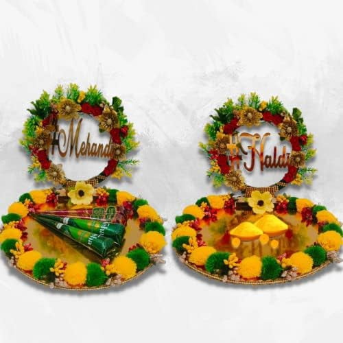 Unique Palette Beautiful Haldi Mehndi Platter Decoration Platter ...