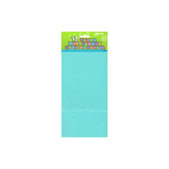 Unique Paper Party Bag 10x5" Powder Blue 12pc - Walmart Business Supplies