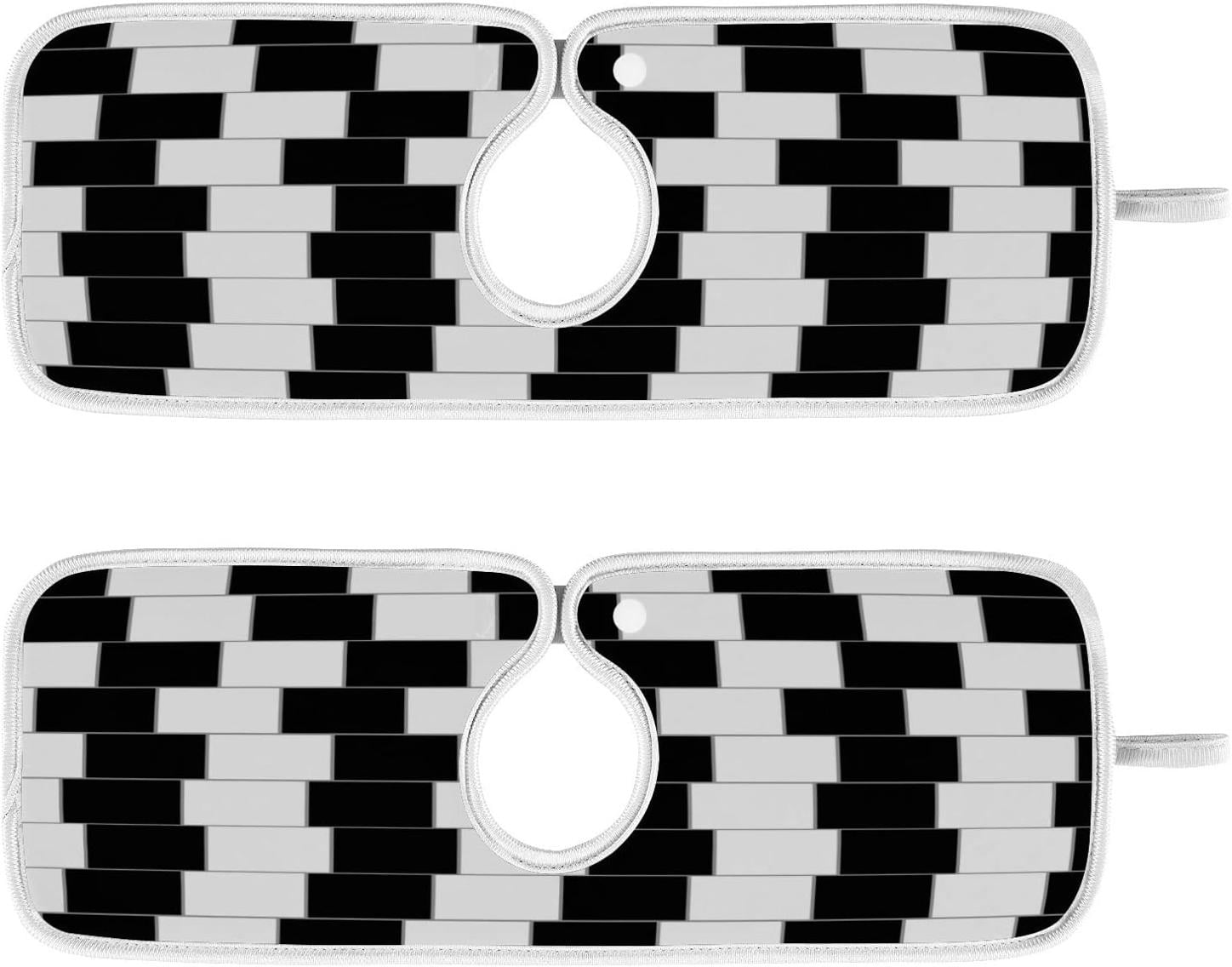 Unique Parallel Lines Sink Splash Guard for Faucet 2 Pack Faucet Absorbent Mats, Funny Optical ...