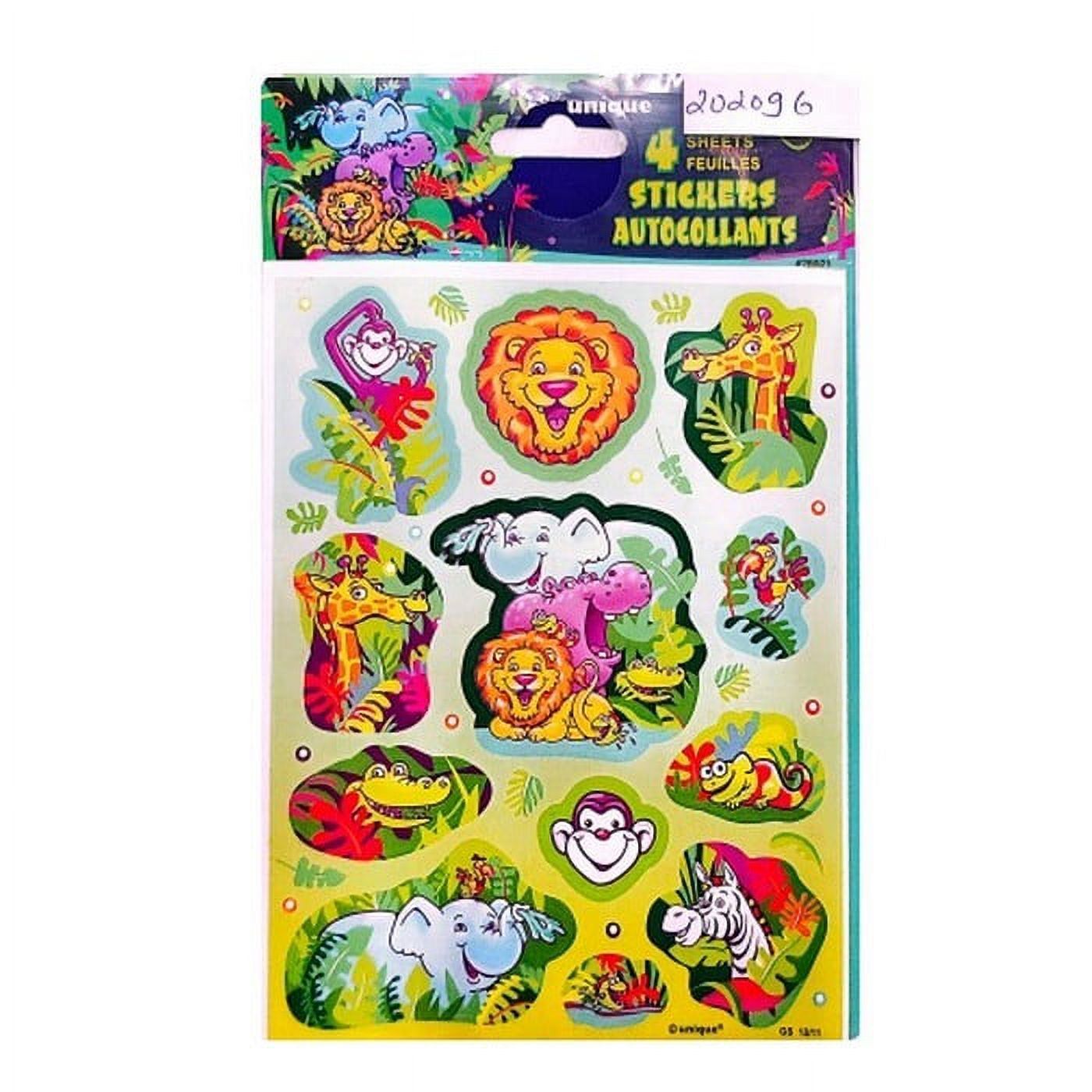 Unique Party Animals Sticker Sheet (Pack of 4) - Walmart.com