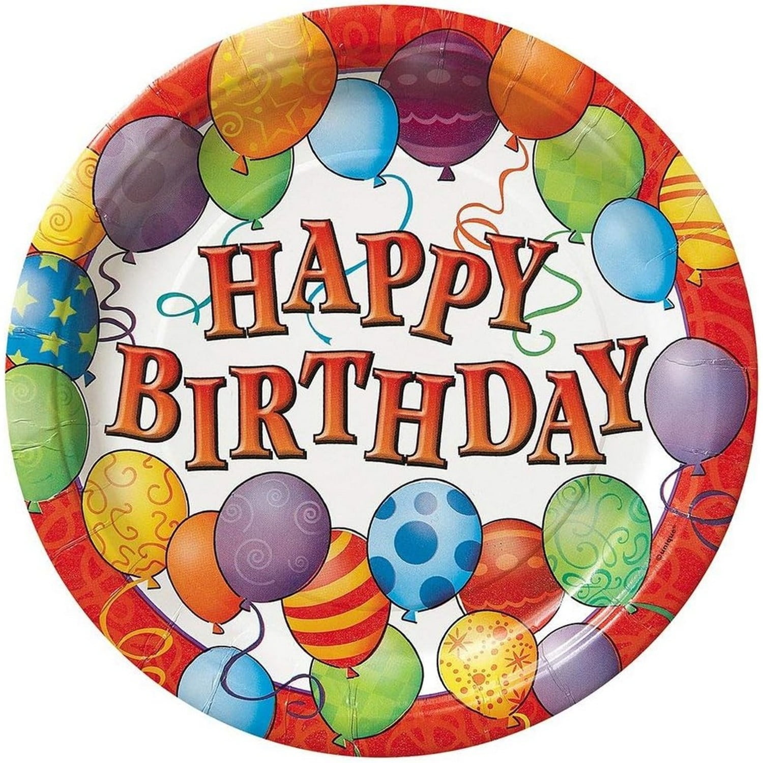 Unique Party Balloons Happy Birthday Party Plates (Pack of 8) - Walmart.com