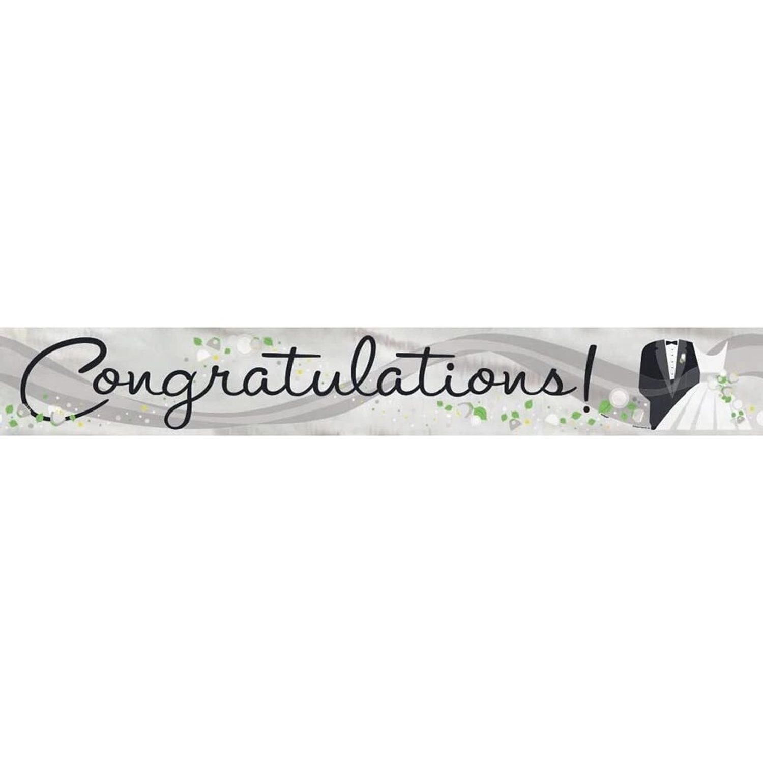 Unique Party Congratulations Foil Wedding Banner - Walmart.com