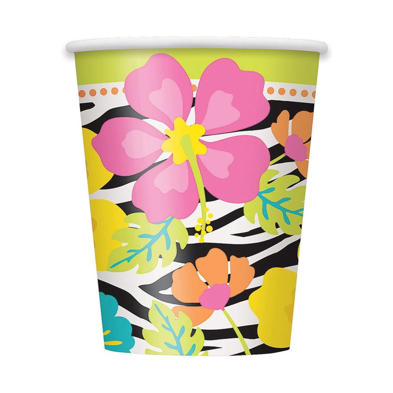 Unique Party Paper Wild Flowers Luau/Beach Party Party Cup (Pack of 8 ...