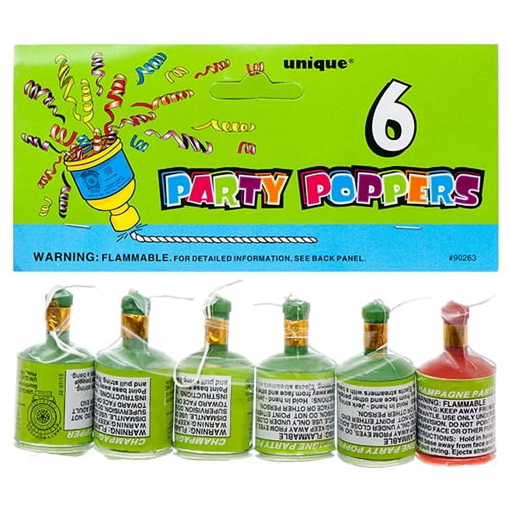 Unique Party Popper 6ct, Confetti Poppers for Birthdays, Weddings ...