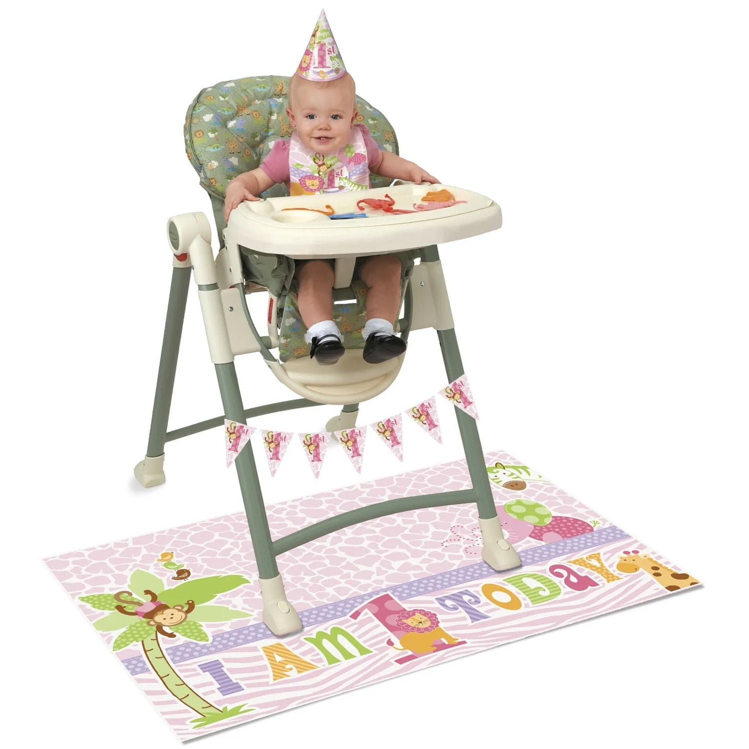 Unique Party Safari 1st Birthday High Chair Decoration Set - Walmart.com